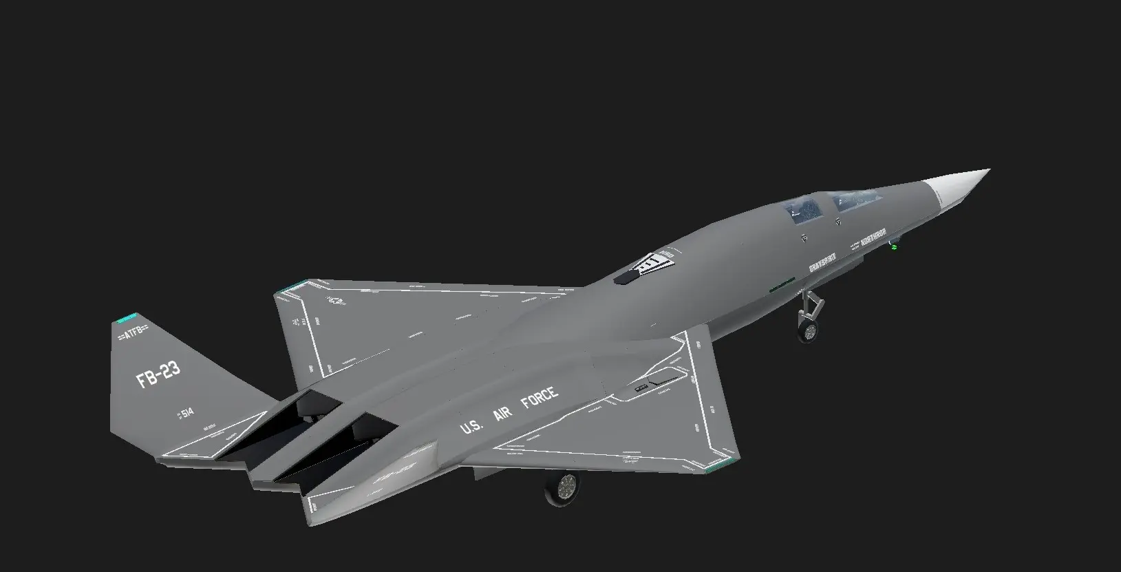 Vehicles & Machinery STL Download - Northrop F/B-23 Rapid Theater ...
