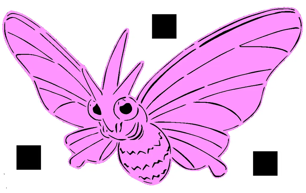 Free Digital Art STL Download - 049 Venomoth stencil + 2Dby SMT_M 🦊