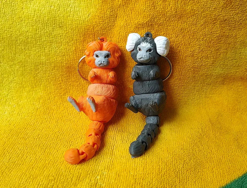 Digital Art STL indir - Tamarin + Marmoset Keychain - KelRoli