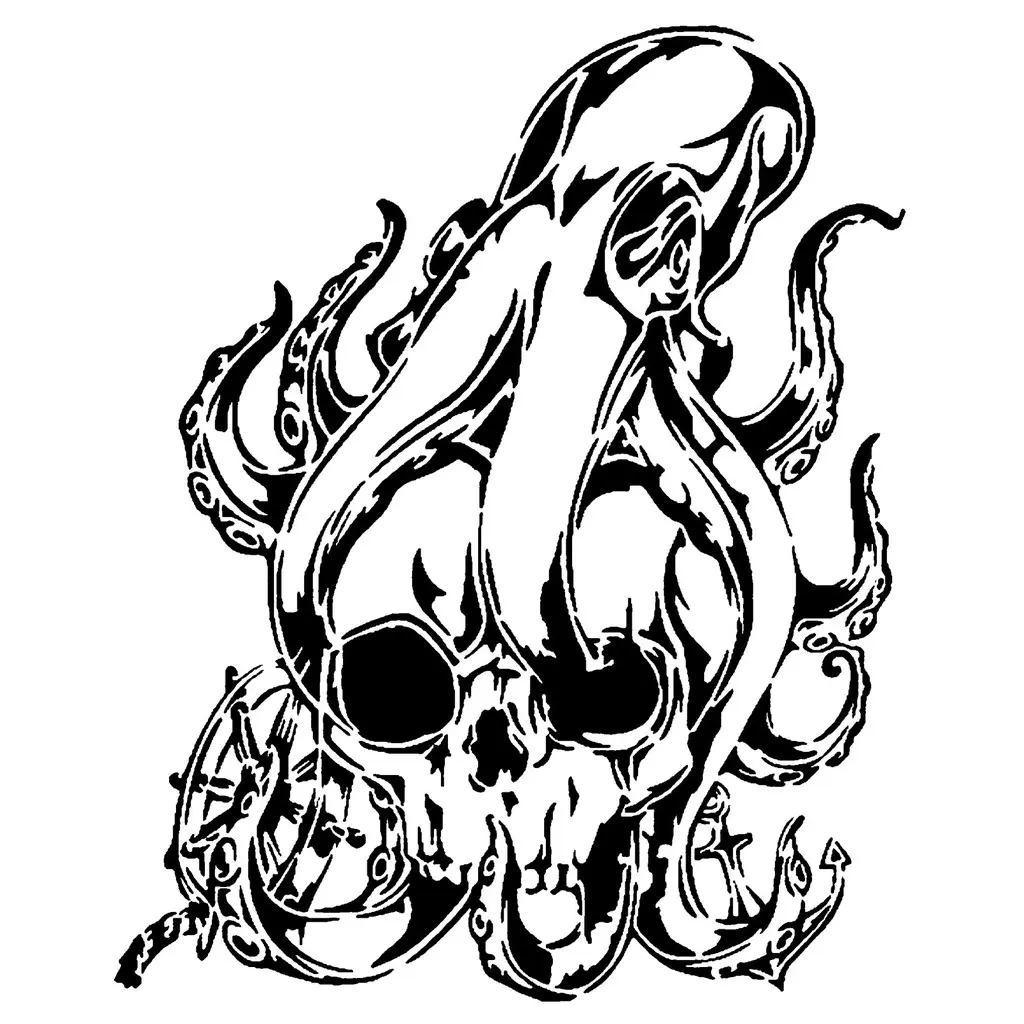 Free Digital Art STL Download - Octopus Skull stencilby SMT_M 🦊
