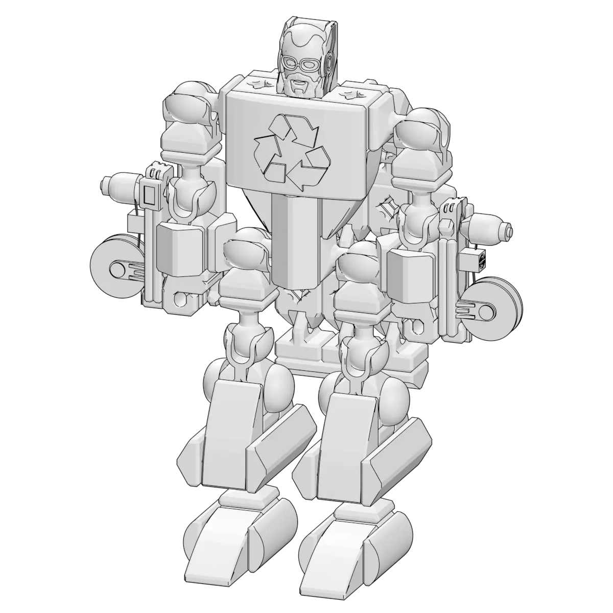 Free Robots & Mechs STL Download - Captain Recreator BattleMecha ...