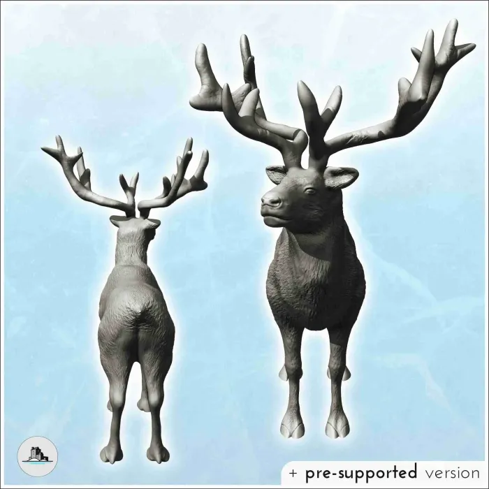 Deer with antlers (6) - miniatures animal RPG tabletop scene | 3D ...