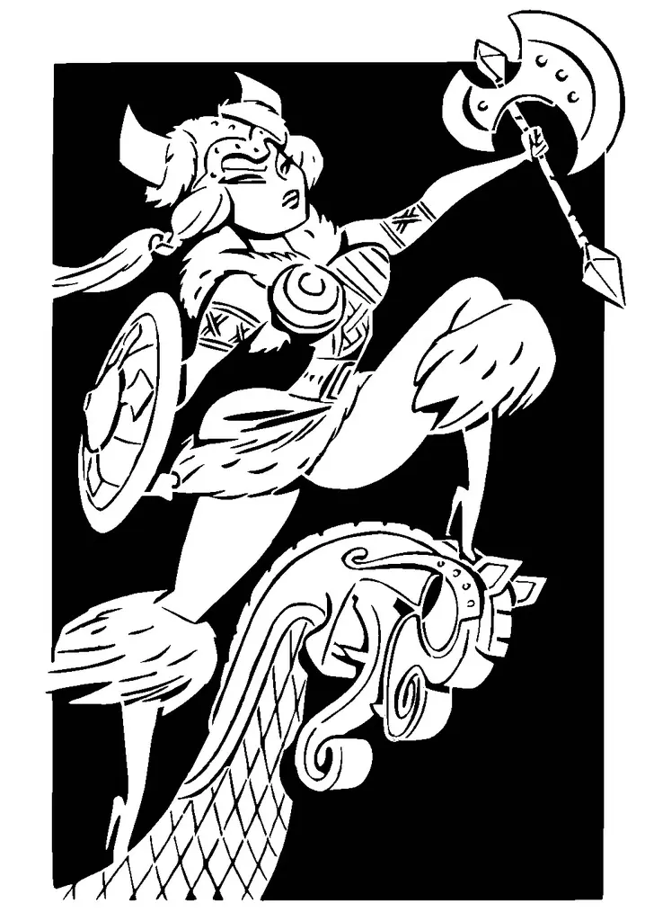 Free Digital Art STL Download - Female Viking stencilby SMT_M 🦊