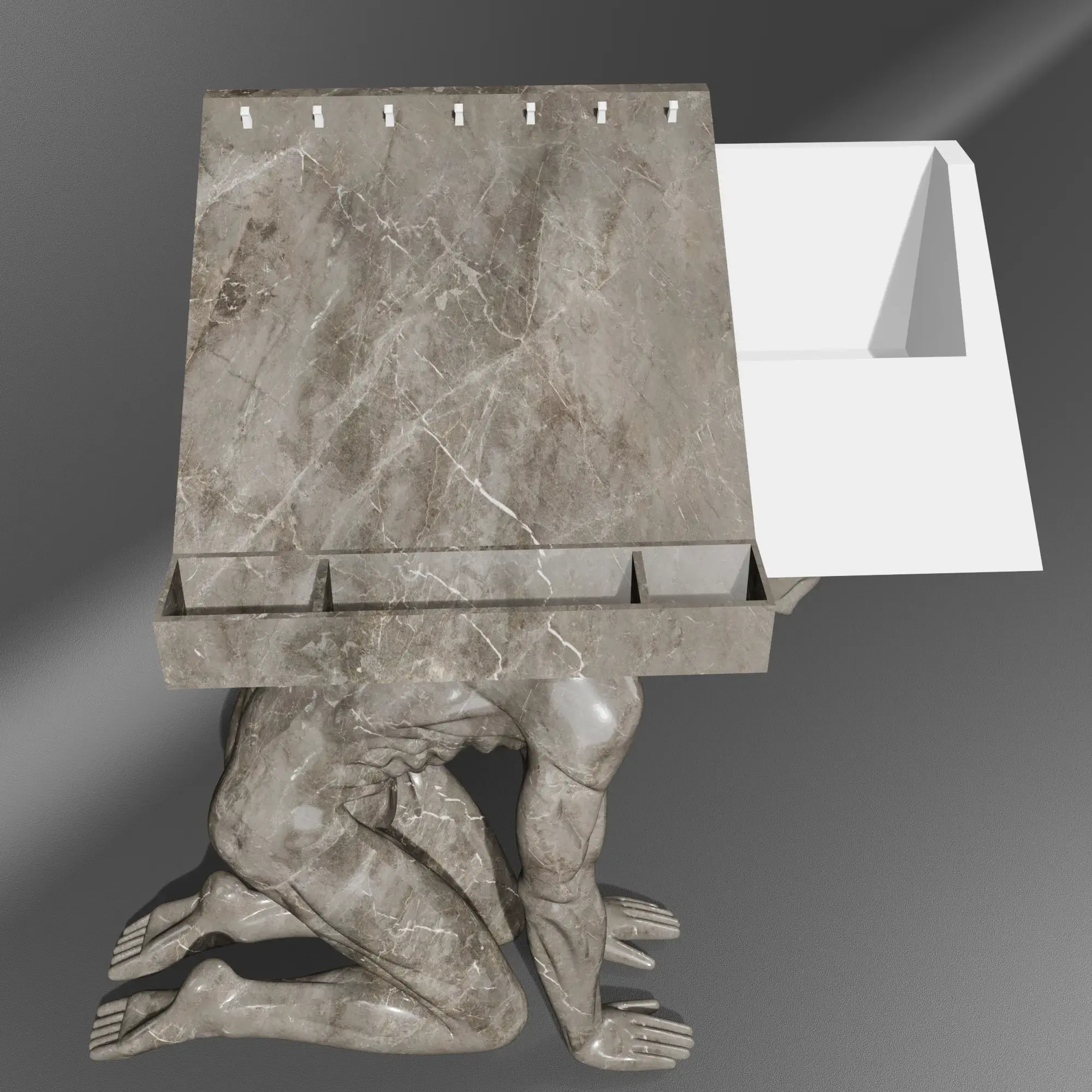 Other STL Download - Kneeling Human Organizer – Artistic Statue Desk ...