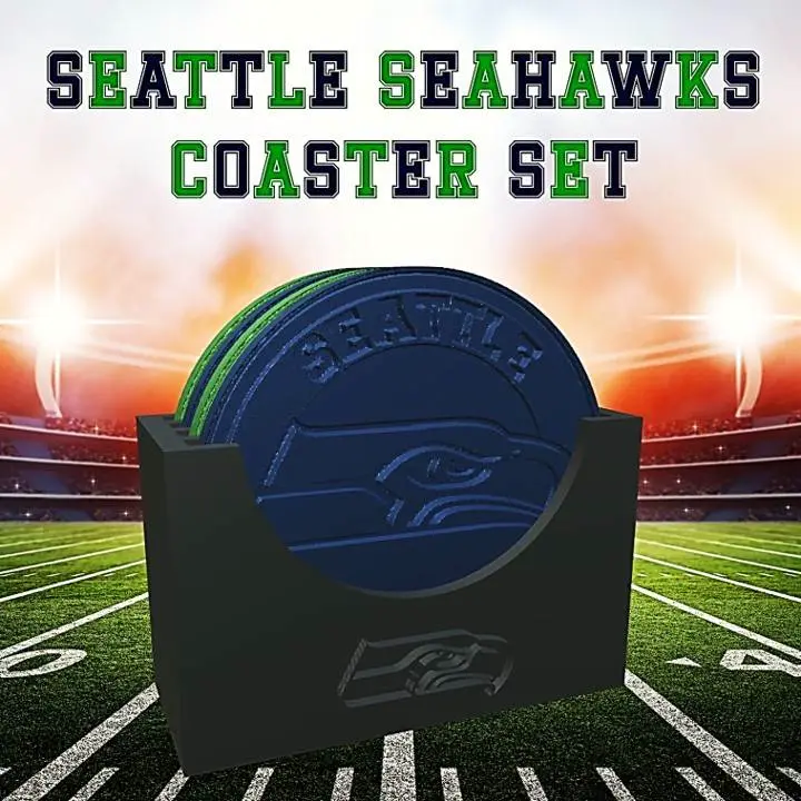 Home Decorations & Ornaments STL Download - Seattle Seahawks Coaster ...