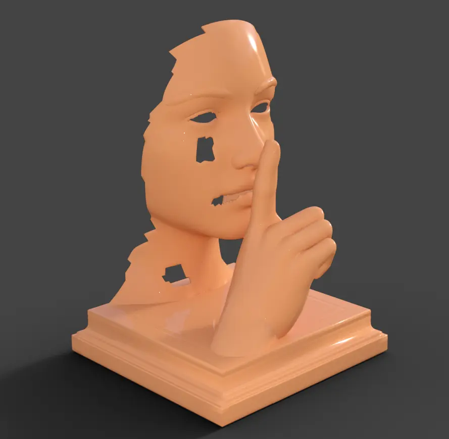 Sculptures & Artworks STL Download - Sssh!by Edna Lab