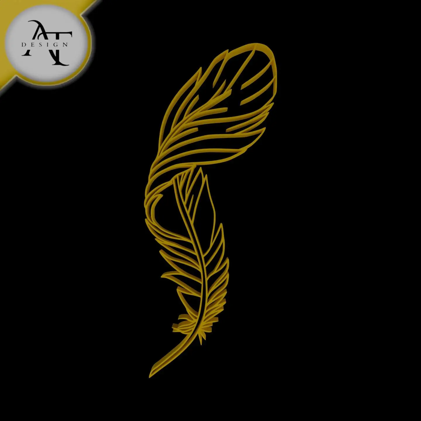 Home Decorations & Ornaments STL Download - Feather - Line Art - 2D ...