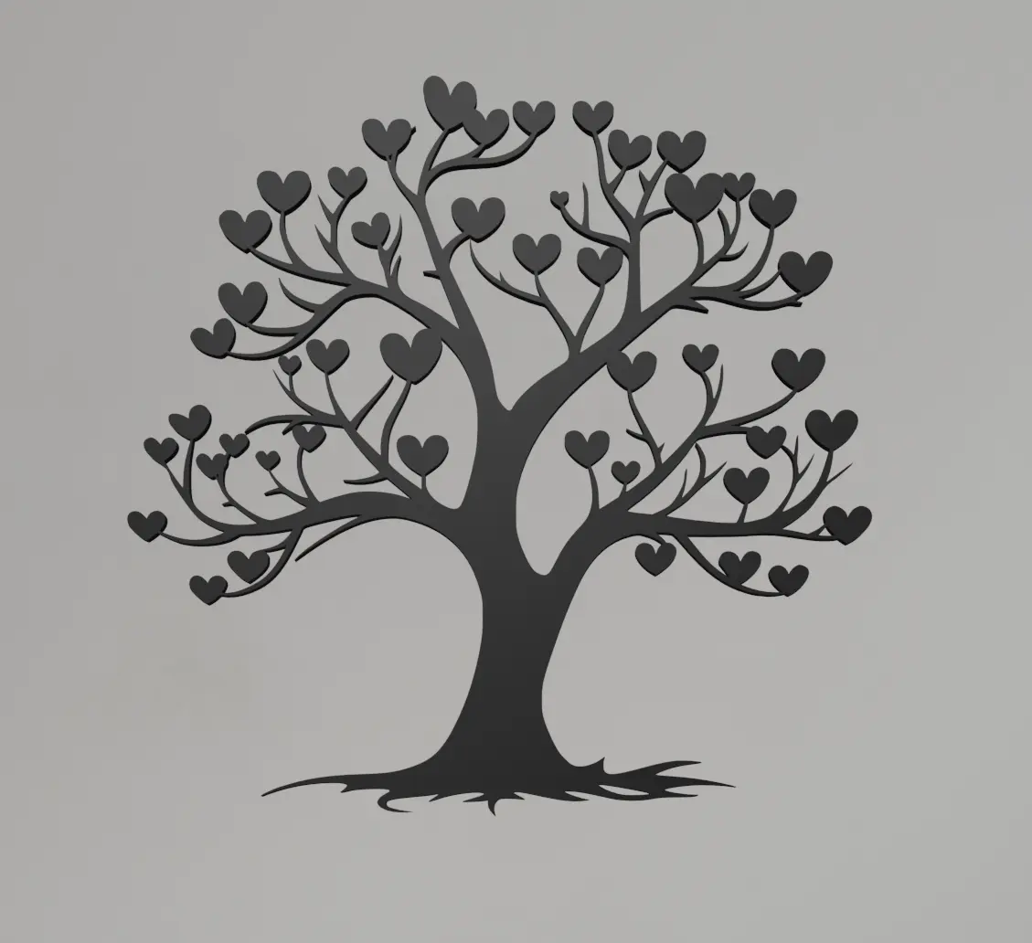 Home Decorations & Ornaments STL Download - Heart tree Wall Artby Ri0m0