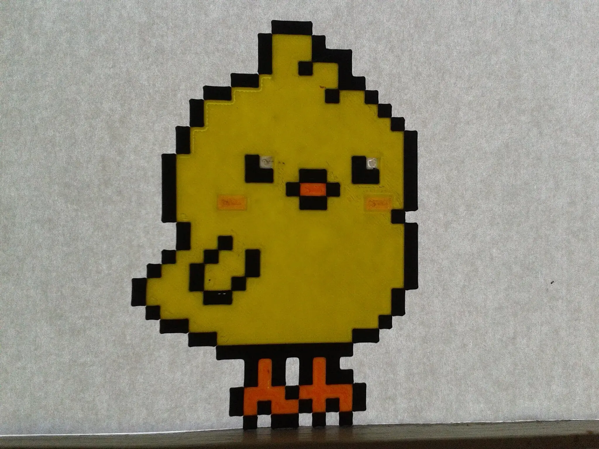 3D Printer Files | 3MF File | chick-8-bit-pixel-art, 5 colors (by sub ...