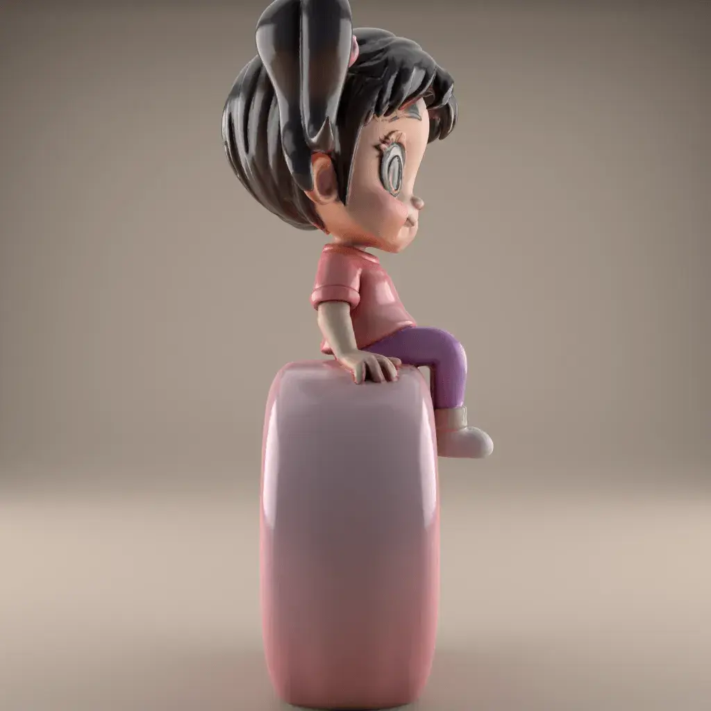 Home Decorations & Ornaments STL Download - Cute Girl Sitting on Letter C STL – 3D Model for ...