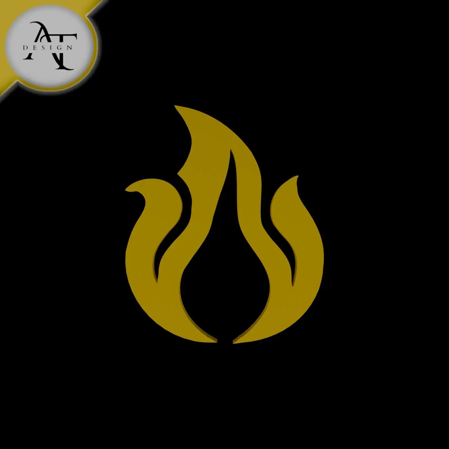 3D Printer Files | 3MF File | Simple Flame Symbol - 2D Art | Creality Cloud