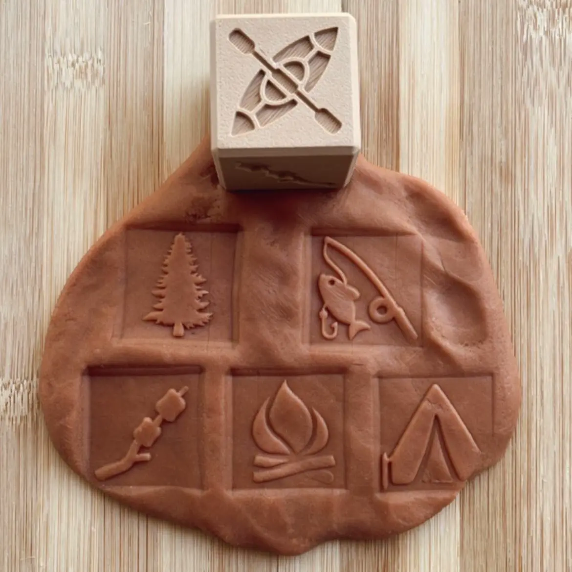 3D Printer Files | 3MF File | Camping theme stamper cube for sensory ...