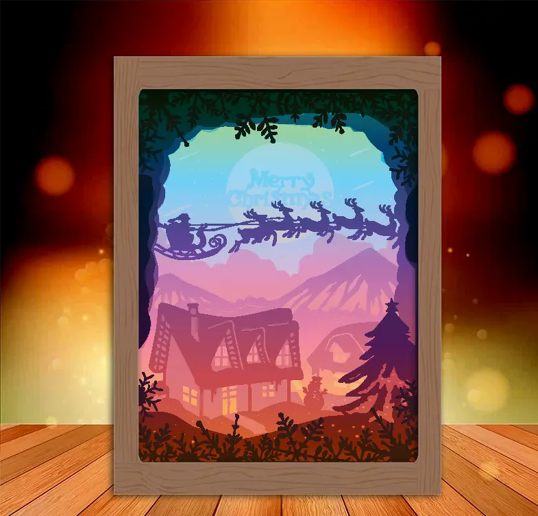 Home Decorations & Ornaments STL Download - Merry Christmas V2 shadow ...