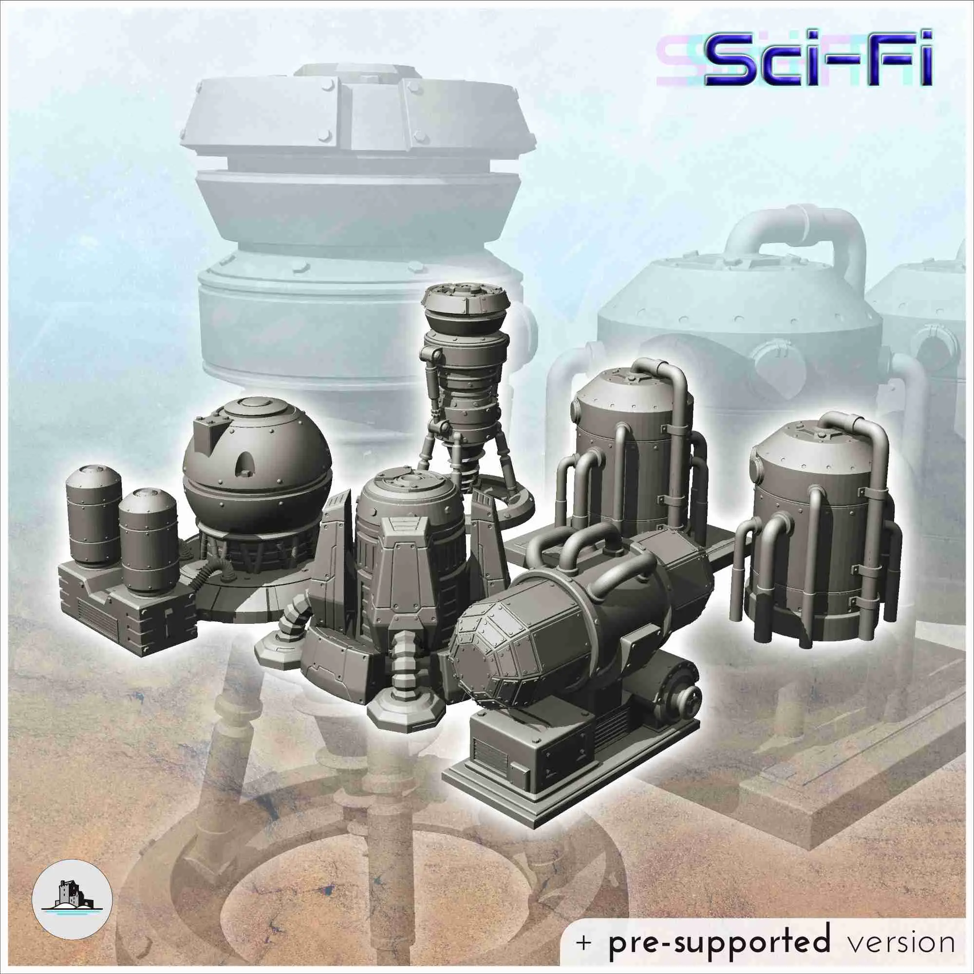 Other STL Download - Set of six futuristic industrial machines (7 ...