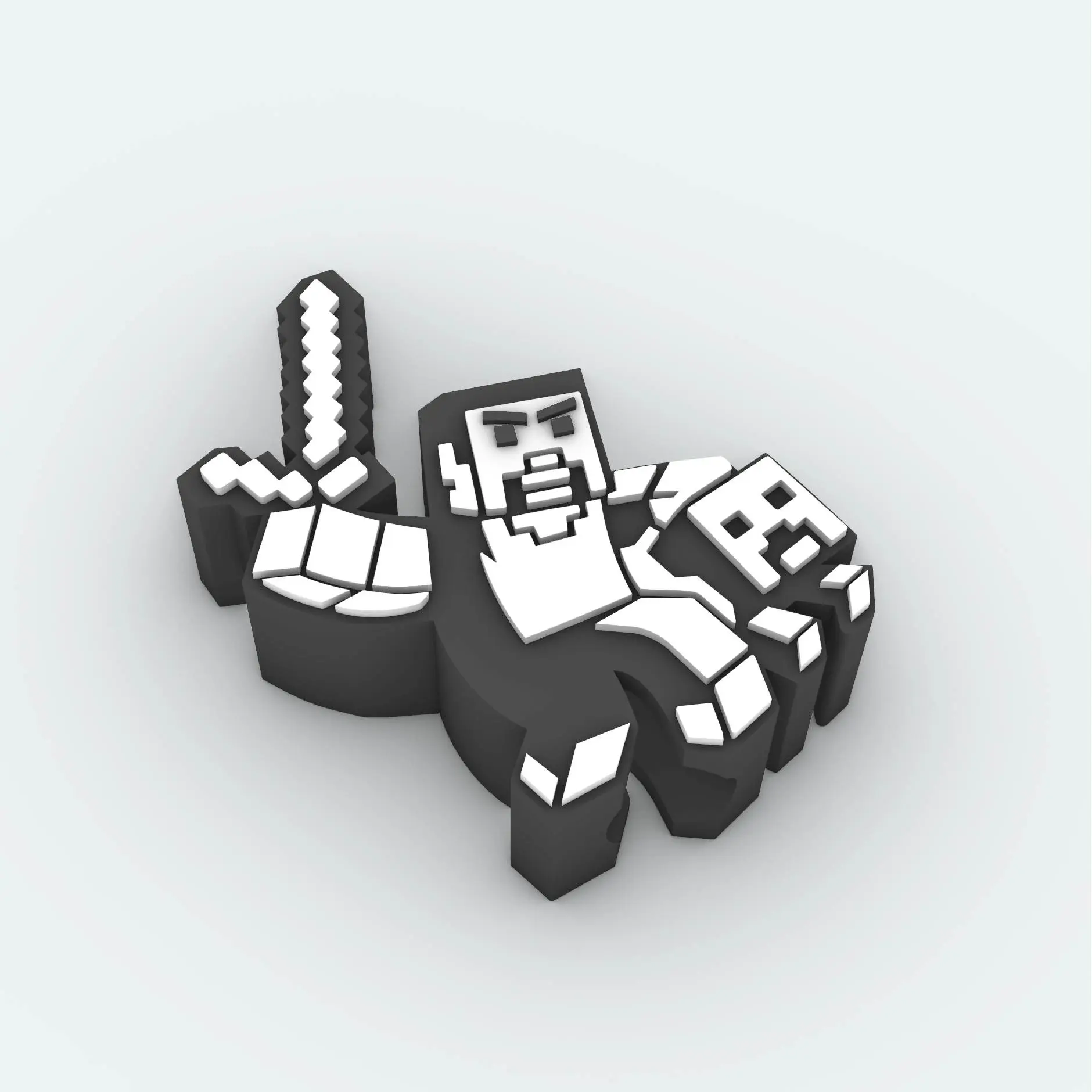 Other STL Download - Straw Topper MINECRAFT STEVE WITH HIS DOGby Teo3D_Rk