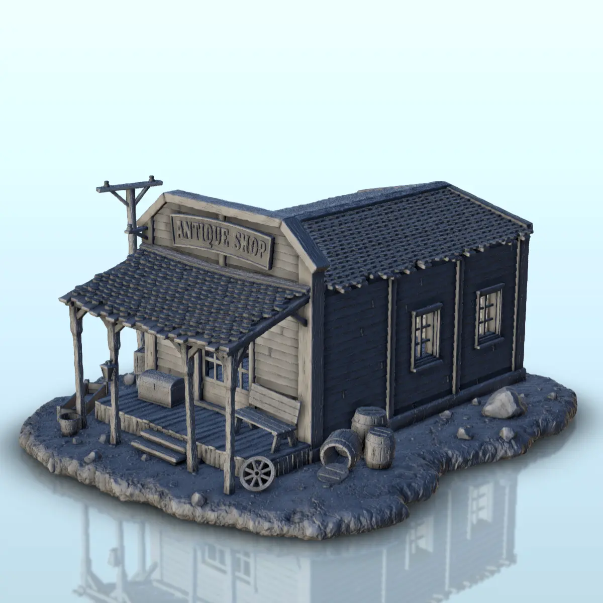 Props & Terrain STL Download - Antique store with terrace - Terrain ...