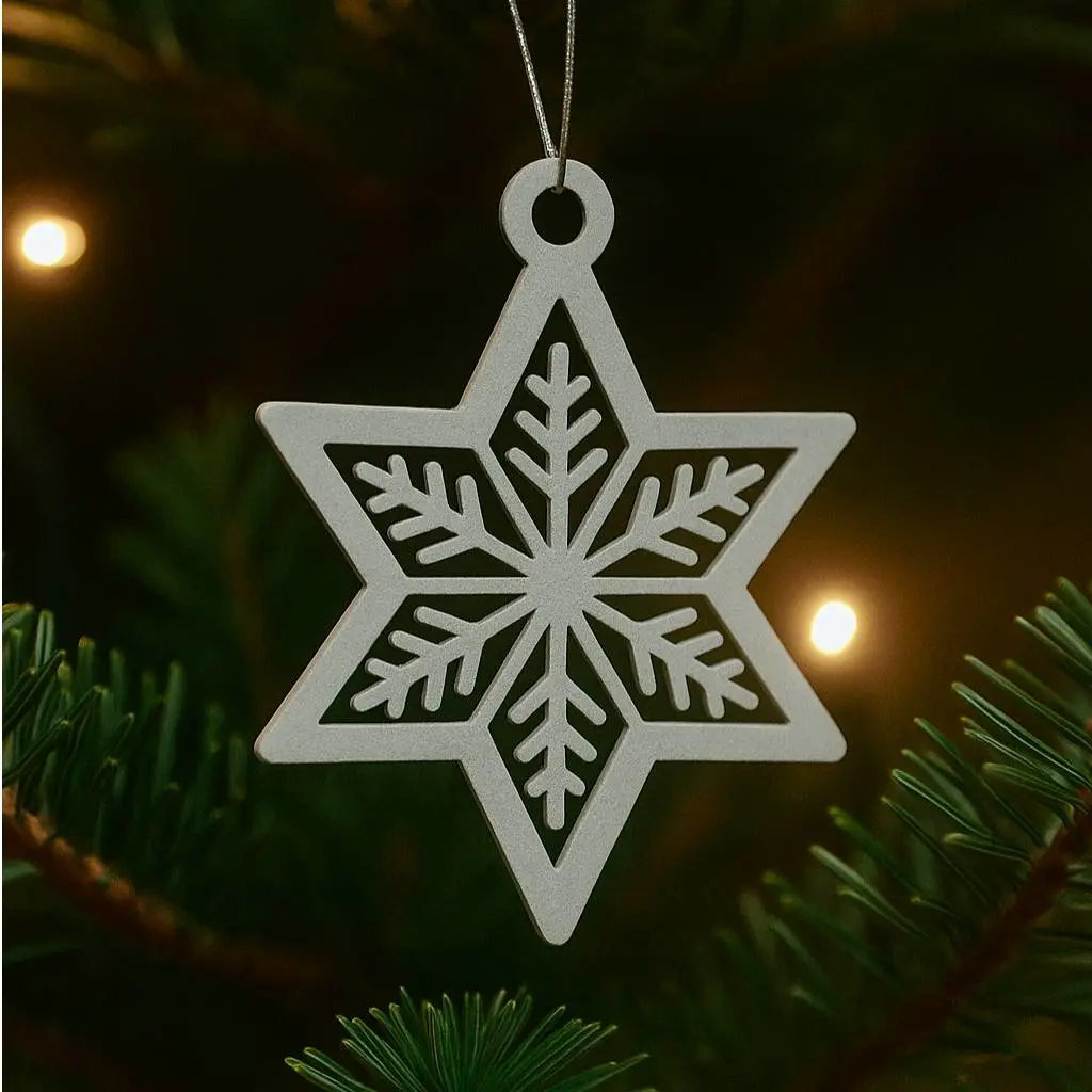 3D Printer Files | 3MF File | Snowflake star. Christmas tree ornament ...