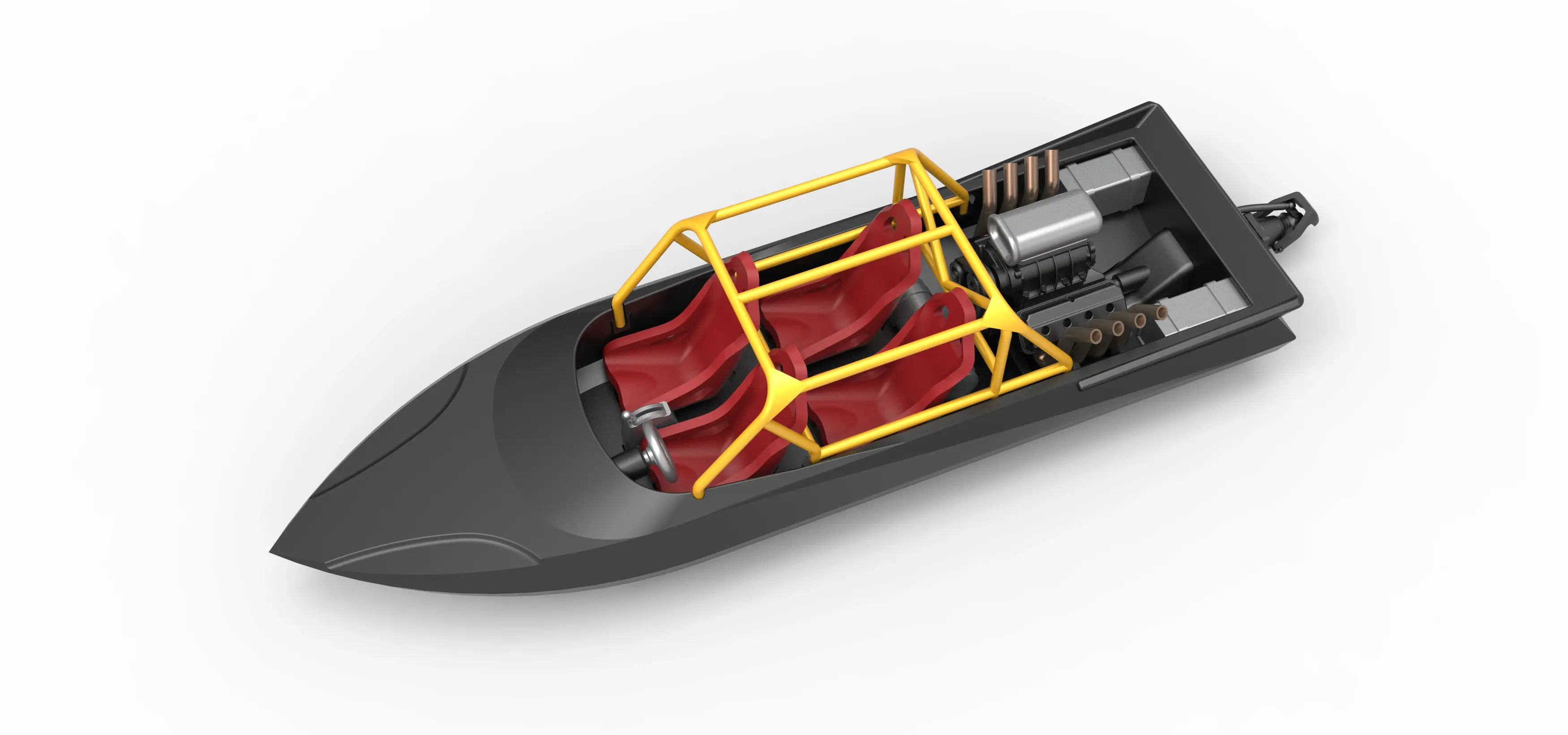Vehicles & Machinery STL Download - Quad Jet sprint boat Scale 1:25by ...