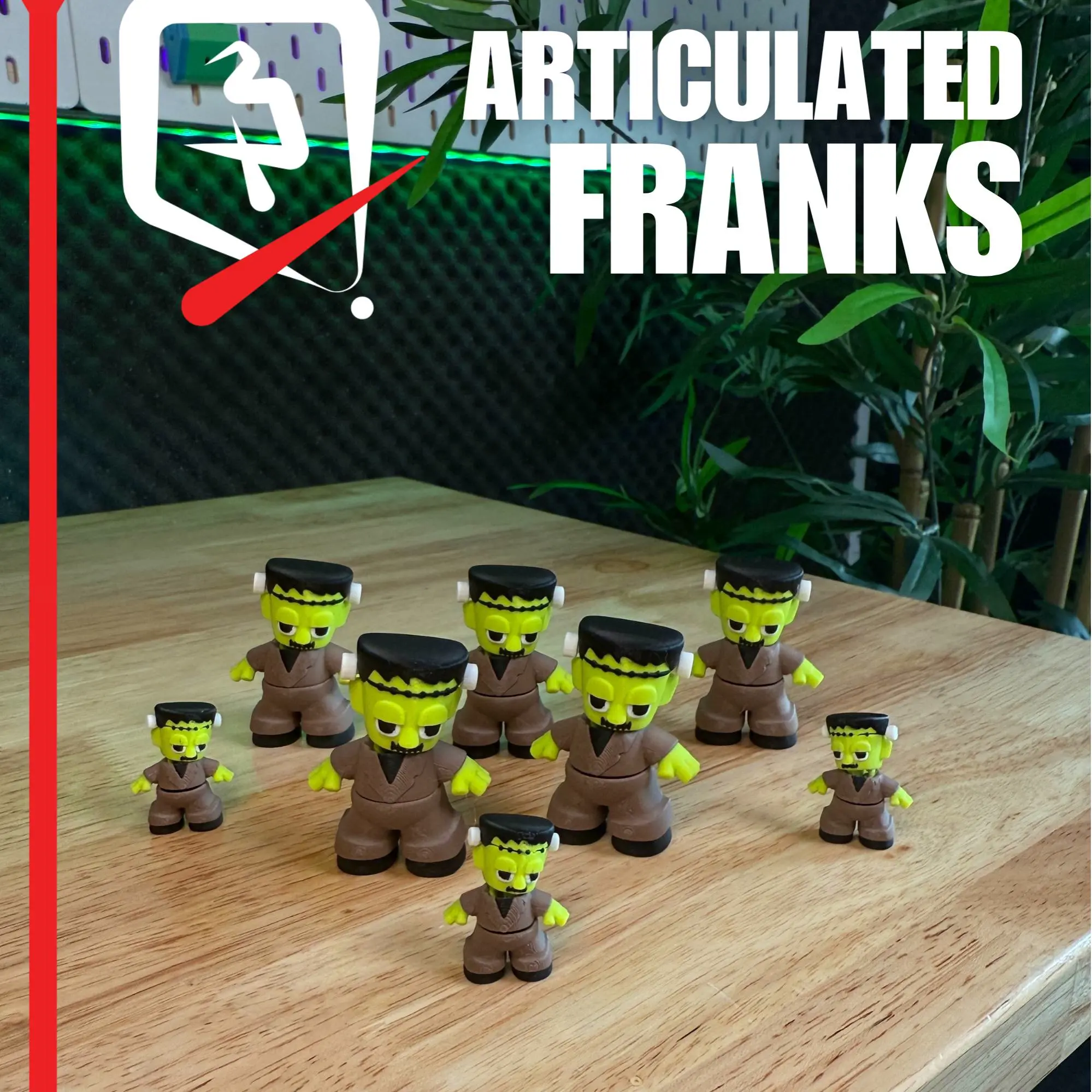 3D Printer Files | 3MF File | 🟩⚡ Articulated Franks — A Monster March ...