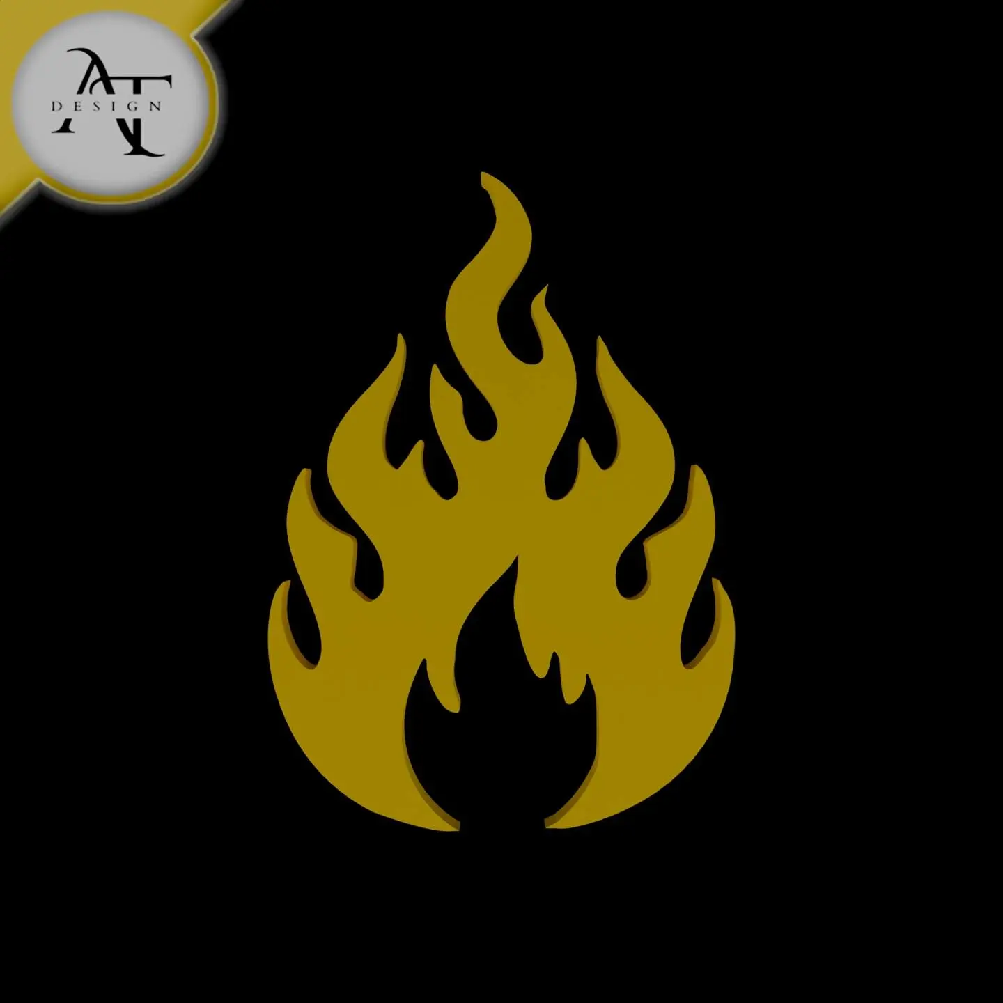 Archivos de impresora 3D | Archivo 3MF | Simple Flame Symbol - 2D Art ...
