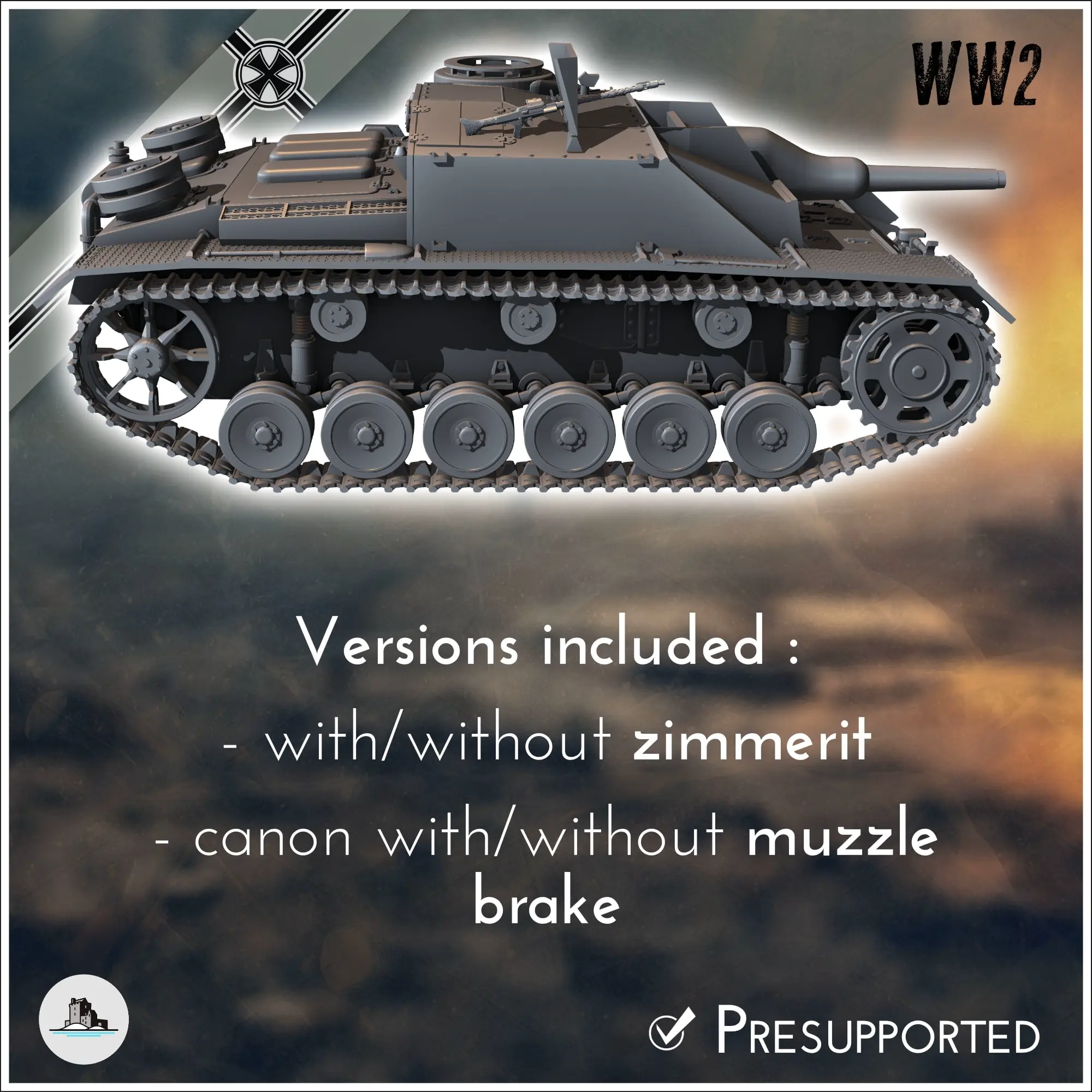 Vehicles & Machinery STL Download - Sturmhaubitze StuH 42 Ausf. G 1944 ...