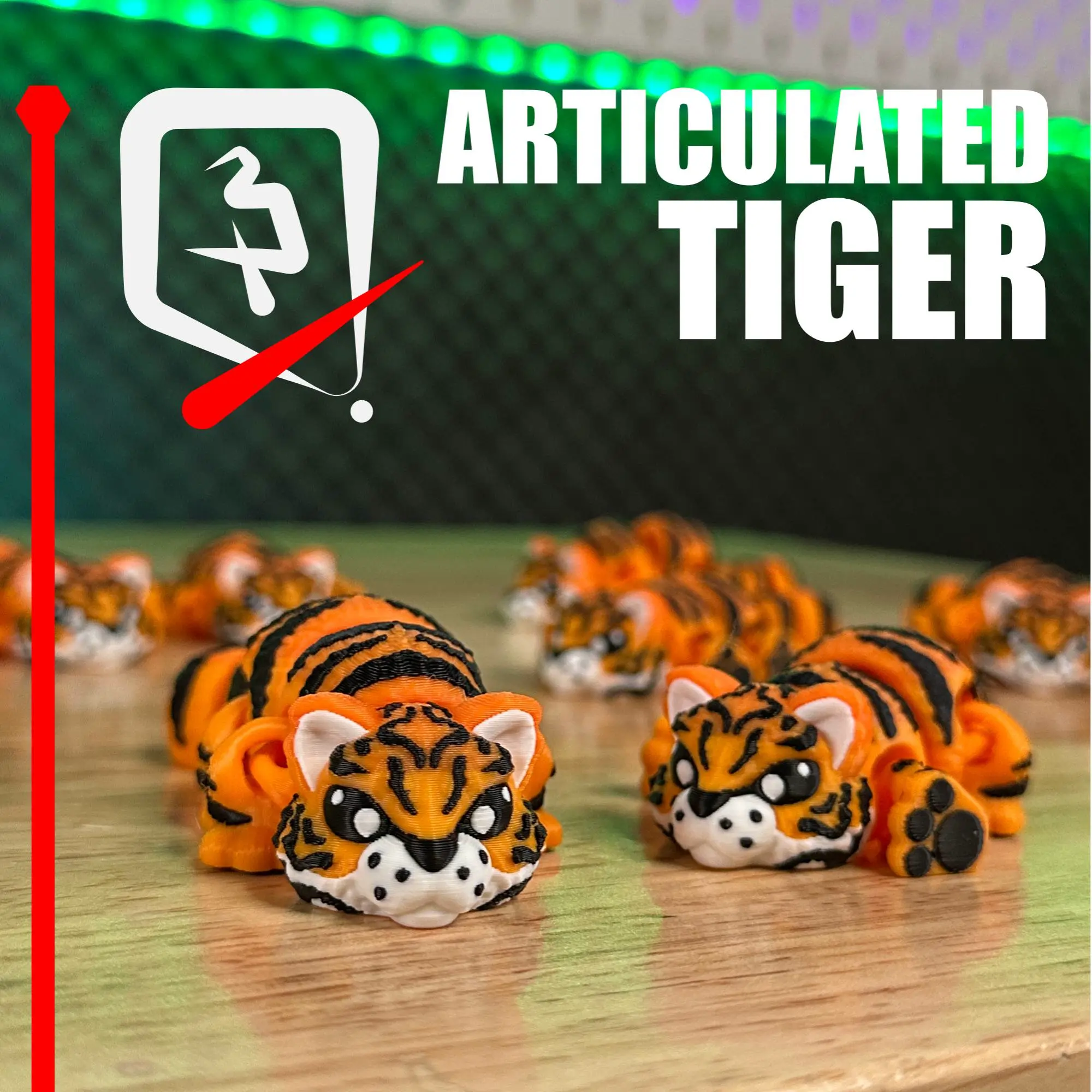 3D Printer Files | 3MF File | Articulated Tiger - Small paws, big roar ...