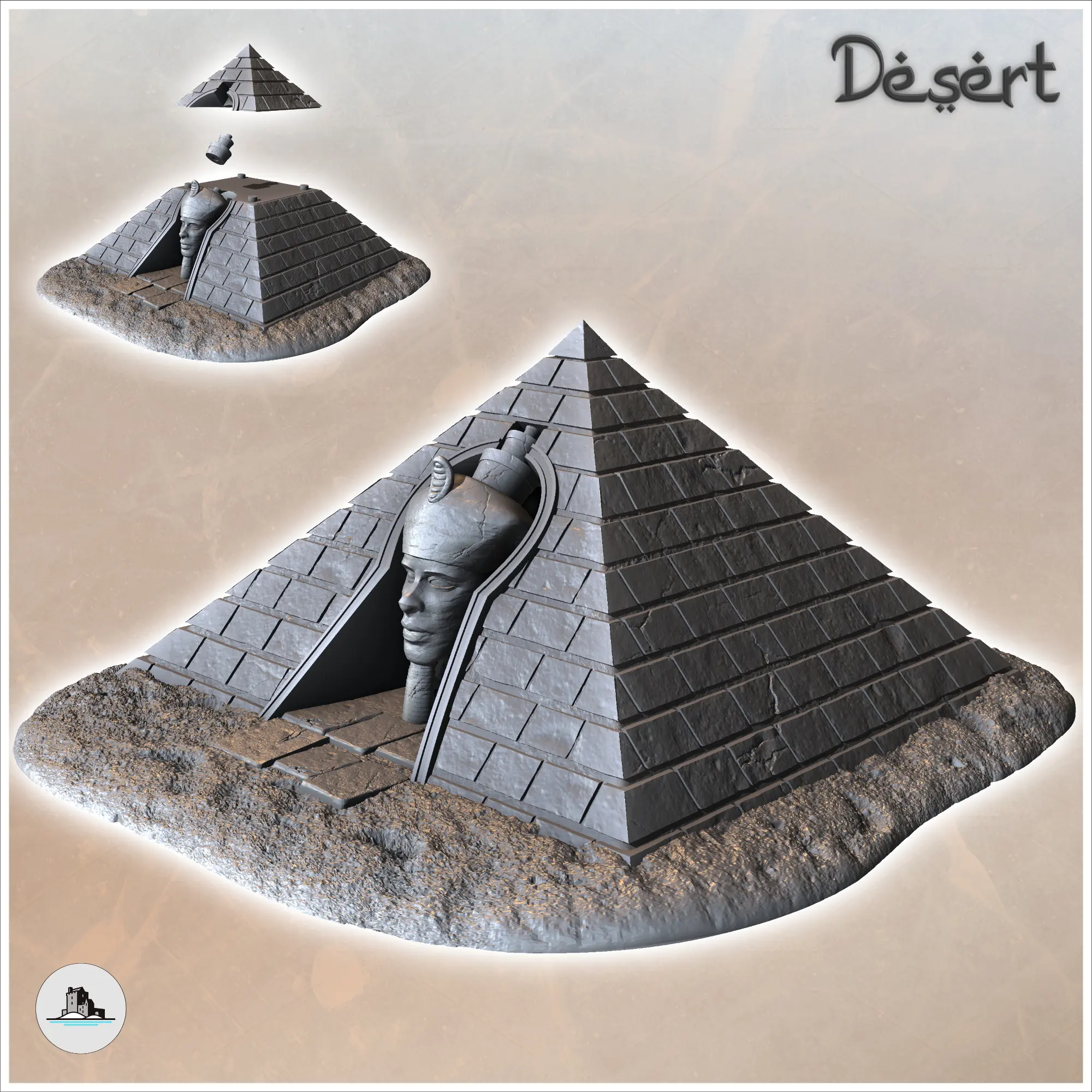 Characters & Creatures STL Download - Egyptian Pyramid with Large ...