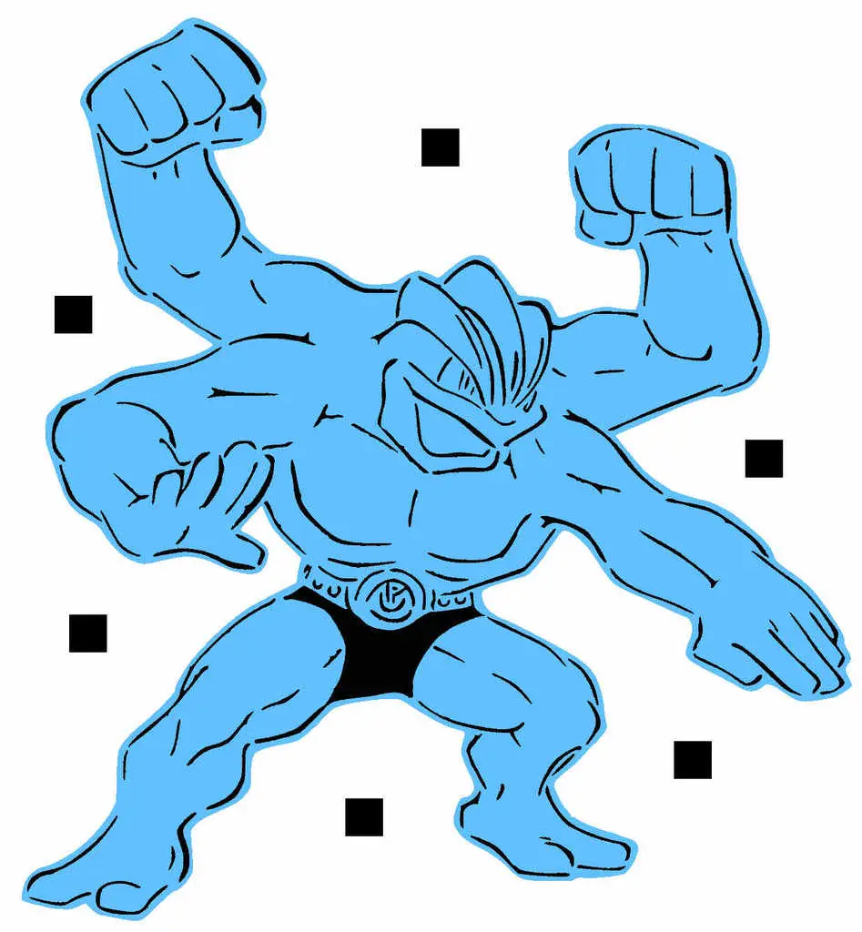 Free Board Games & Card Games STL Download - 068 Machamp stencil + 2Dby ...