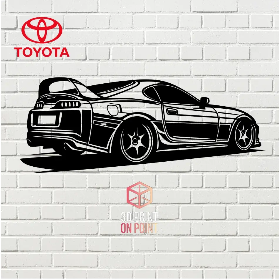 3D Printer Files | 3MF File | TOYOTA SUPRA MK4 - 2D WALL ART #2 ...