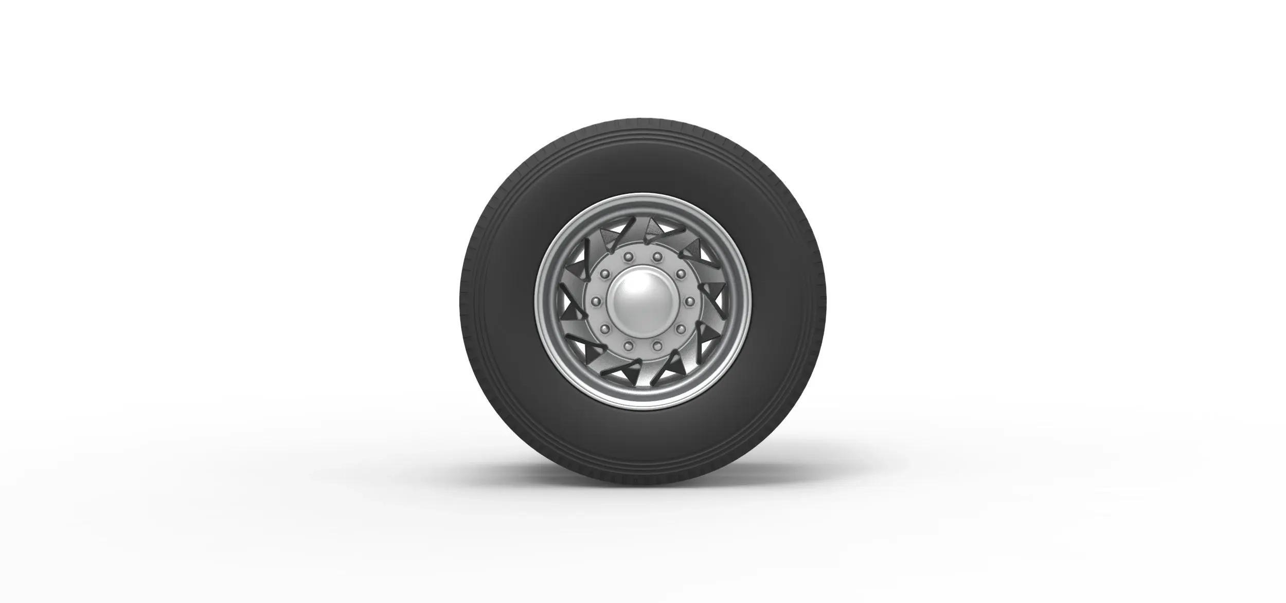 Rear custom wheel of semi truck V7 Scale 1:25 | 3D models download ...