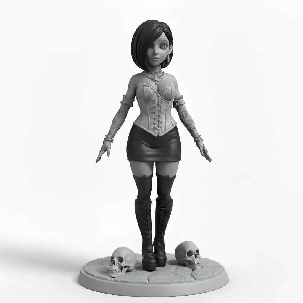 3D Printer Files | 3MF File | gothic girl ( chica gotica ) | Creality Cloud