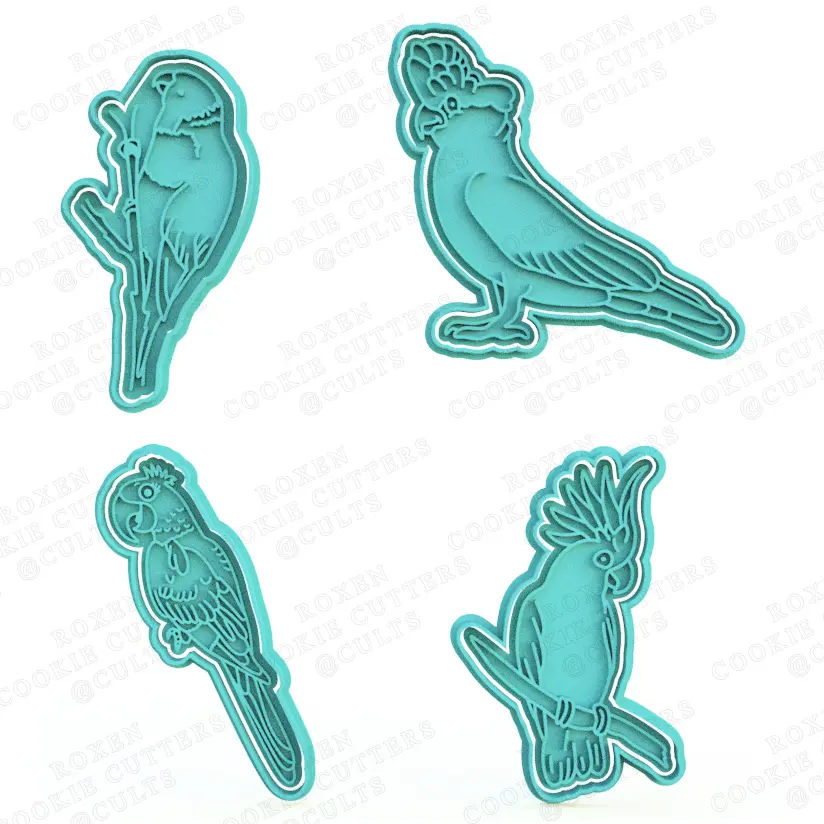 Other STL Download - Parrots cookie cutter set of 4by Mira3D