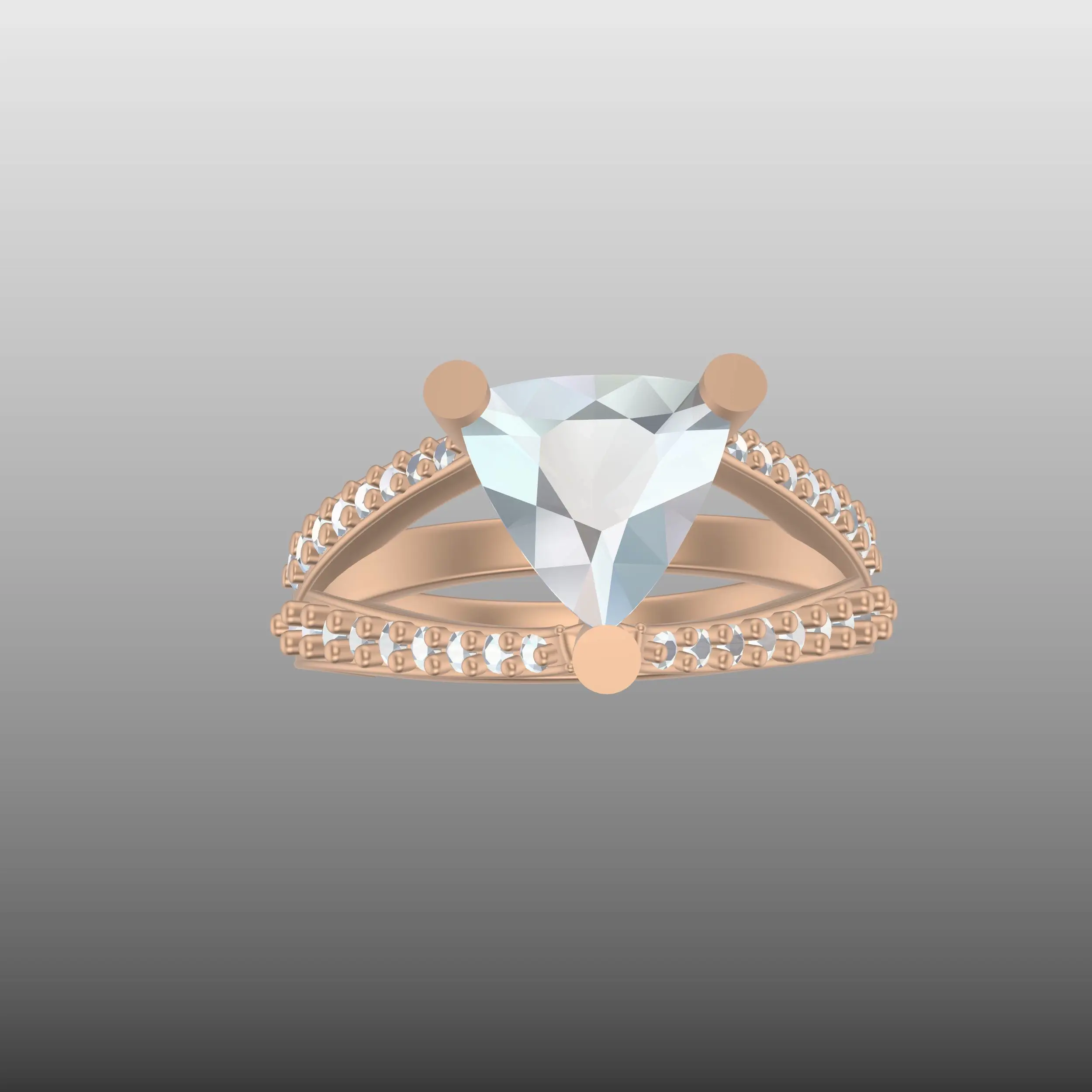 Jewelry & Accessories STL Descarga - Trillion Cut Engagement Ring ...