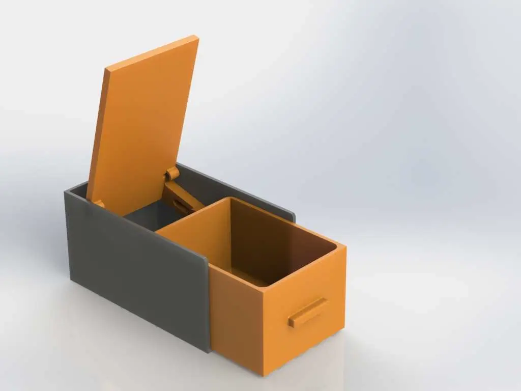 Tools & Spare Parts STL Download - Box Storage with Linkage Open Lidby ...