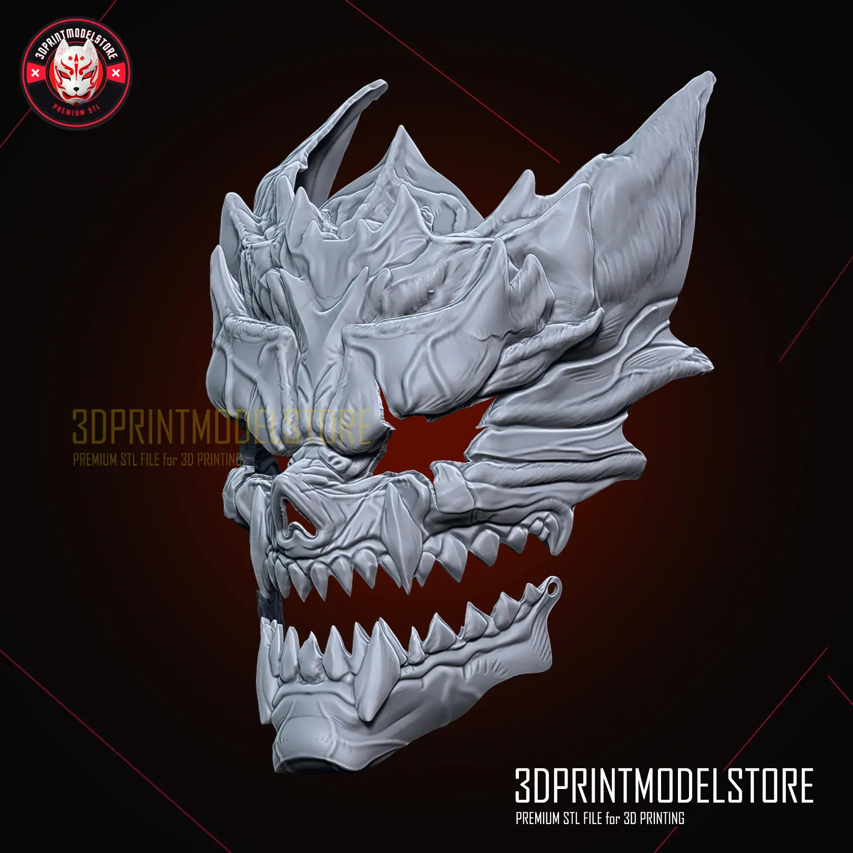 Cosplay STL Download - Kaiju No 8 Mask Movable Jaw - Monster 8 Hibino ...