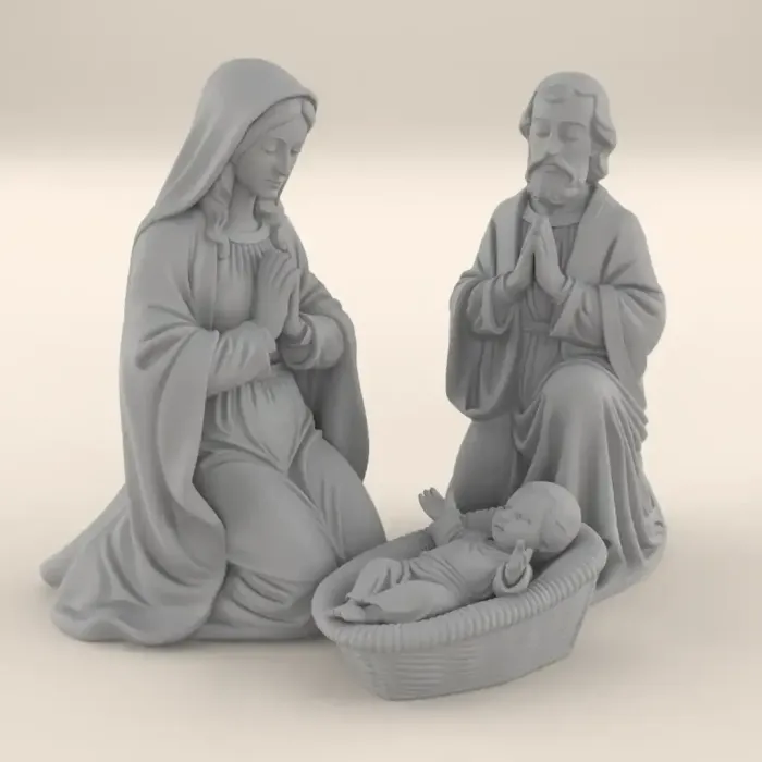 Home Decorations & Ornaments STL Download - Holy Family Nativity STL 3D ...