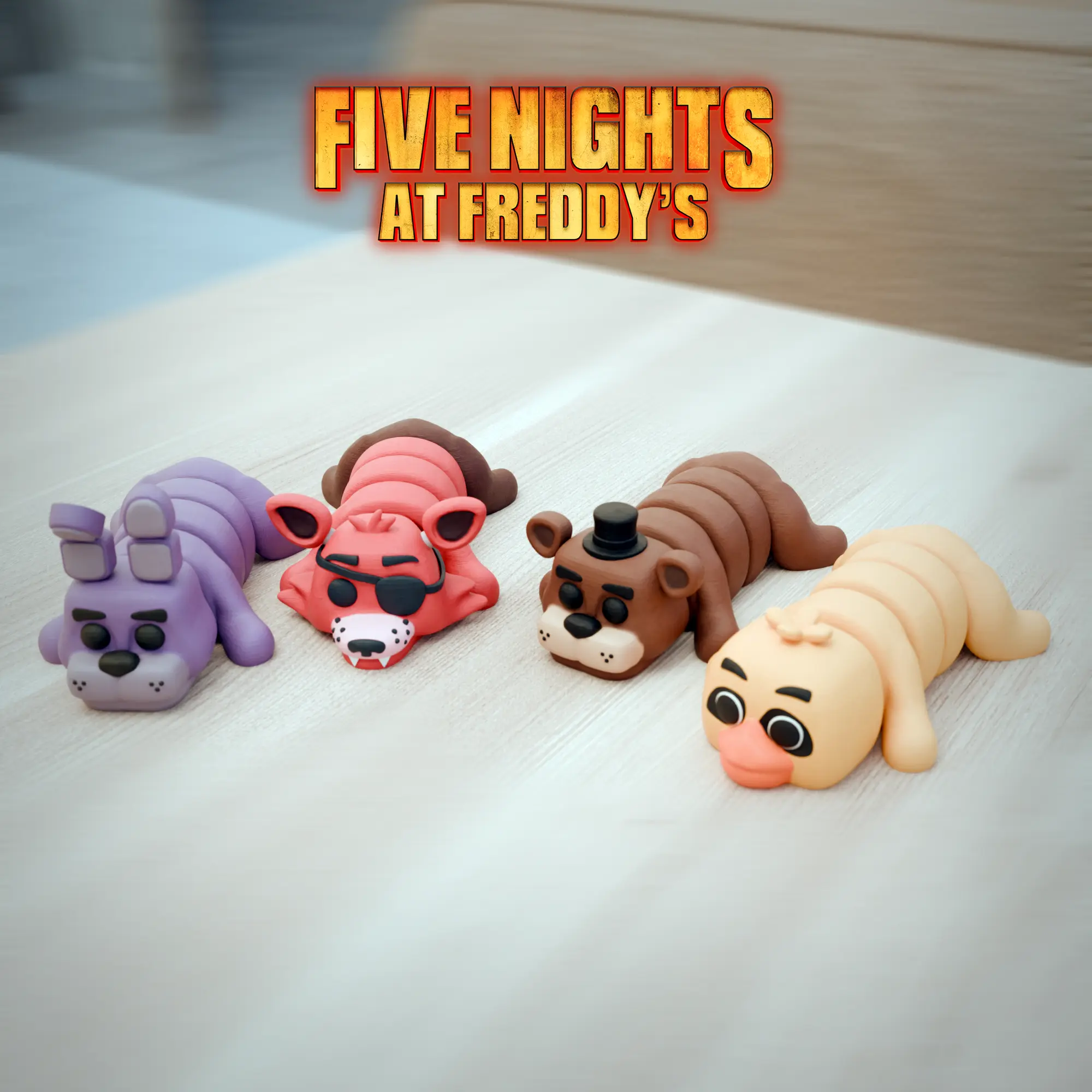 Other STL Download - PACK FIVE NIGHTS AT FREDDY’S ARTICULATED KEYCHAIN ...