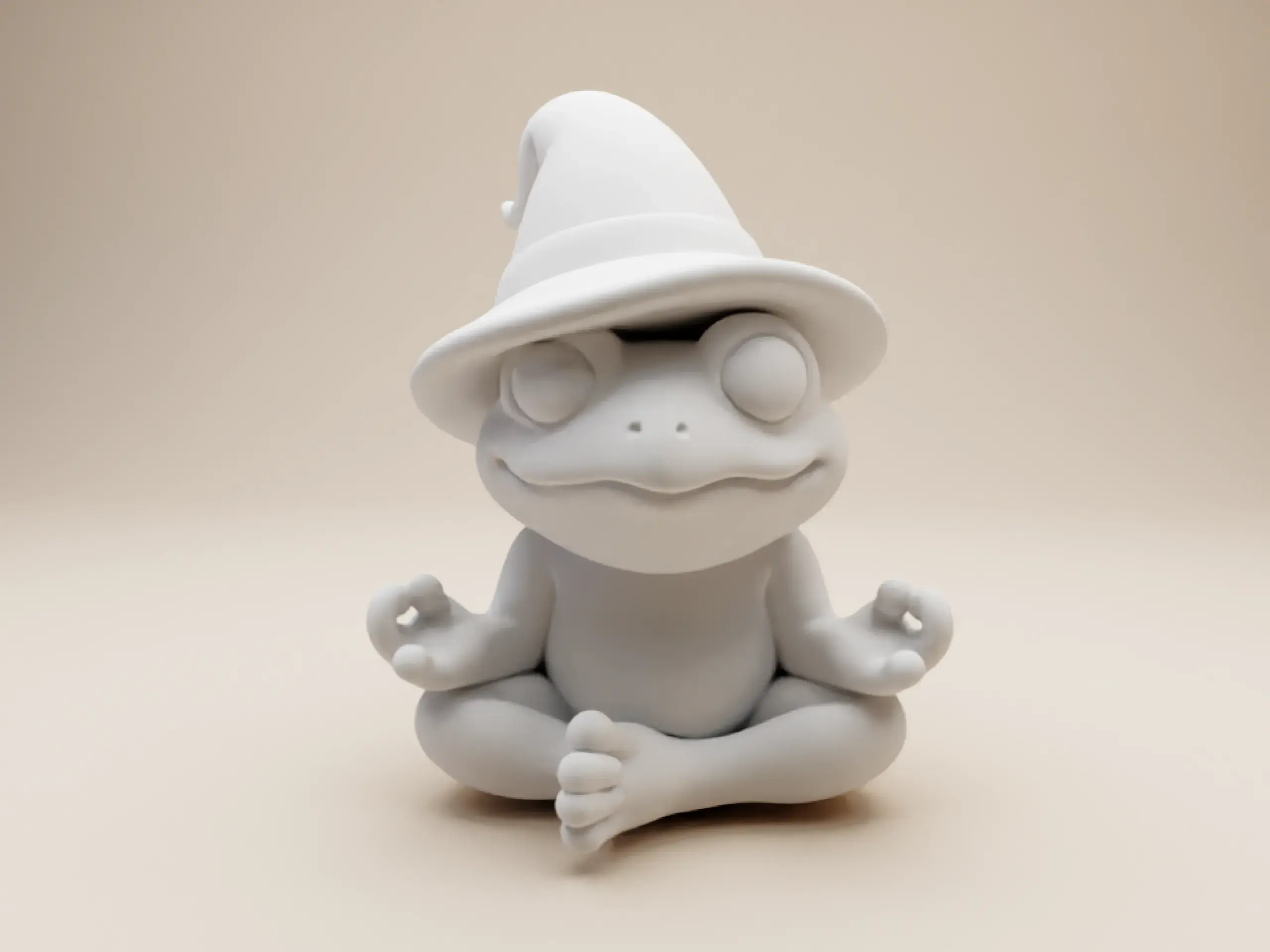 Home Decorations & Ornaments STL Download - Zen Frog with Wizard Hat ...