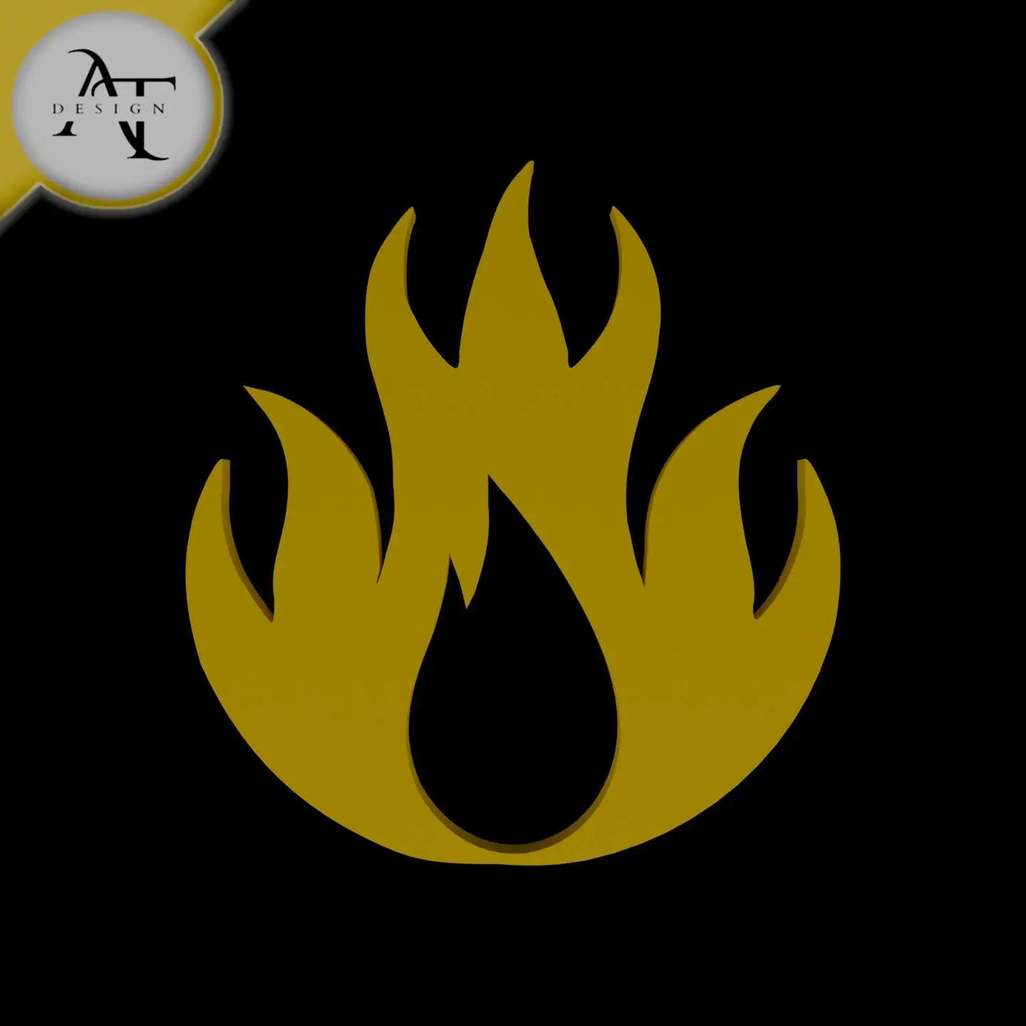 Creality Cloud | Simple Flame Symbol - 2D Art | ملفات الطابعة ثلاثية ...