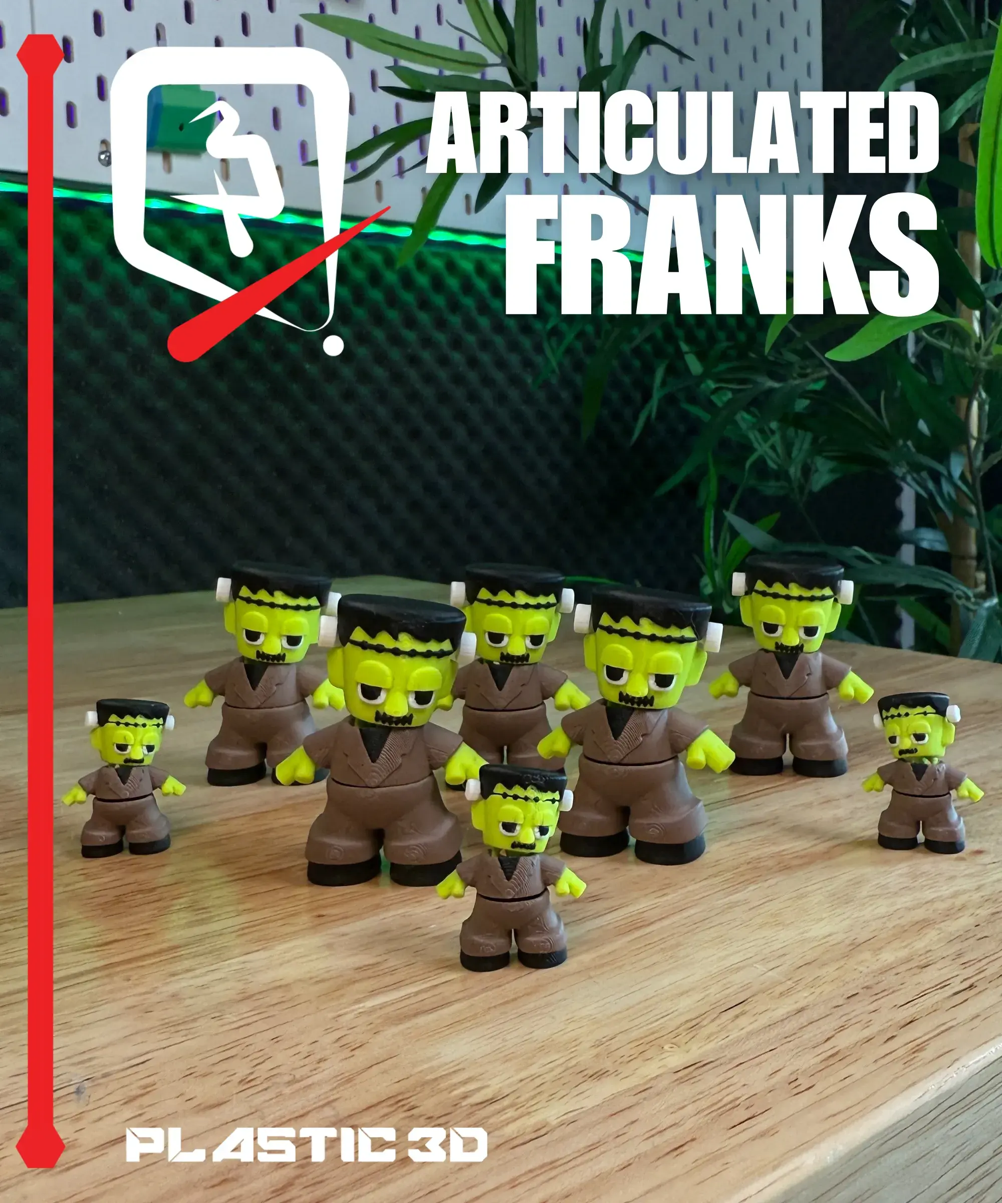 3D Printer Files | 3MF File | 🟩⚡ Articulated Franks — A Monster March ...