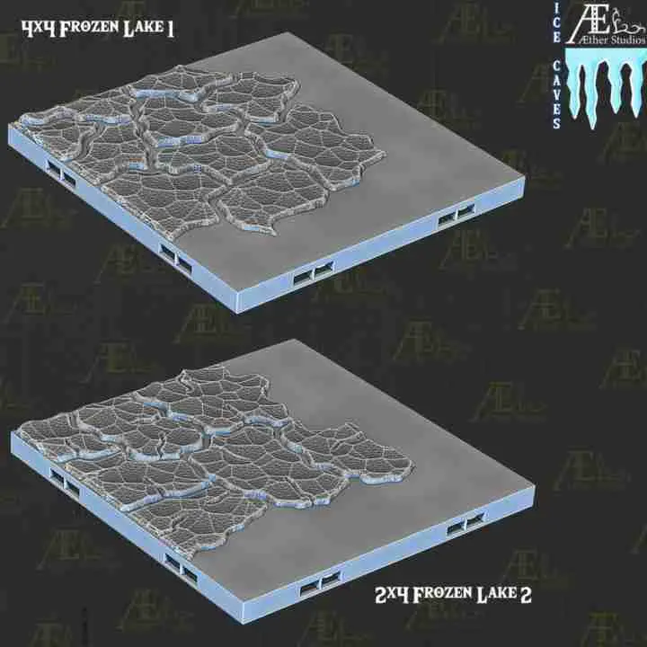 Props & Terrain STL Download - AEICCV7 - Frozen Lakeby Aether Studios