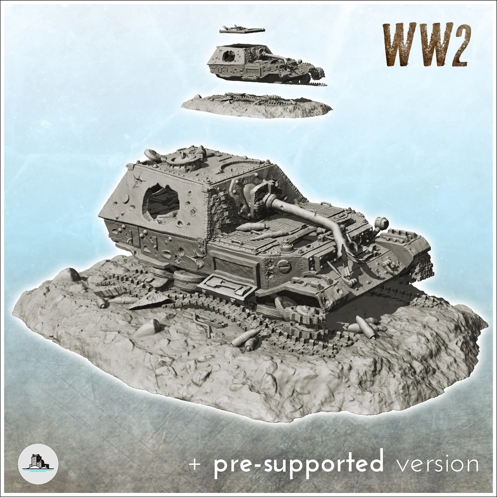 Other STL Download - Ferdinand tank carcass - WW2 terrain diaromaby ...