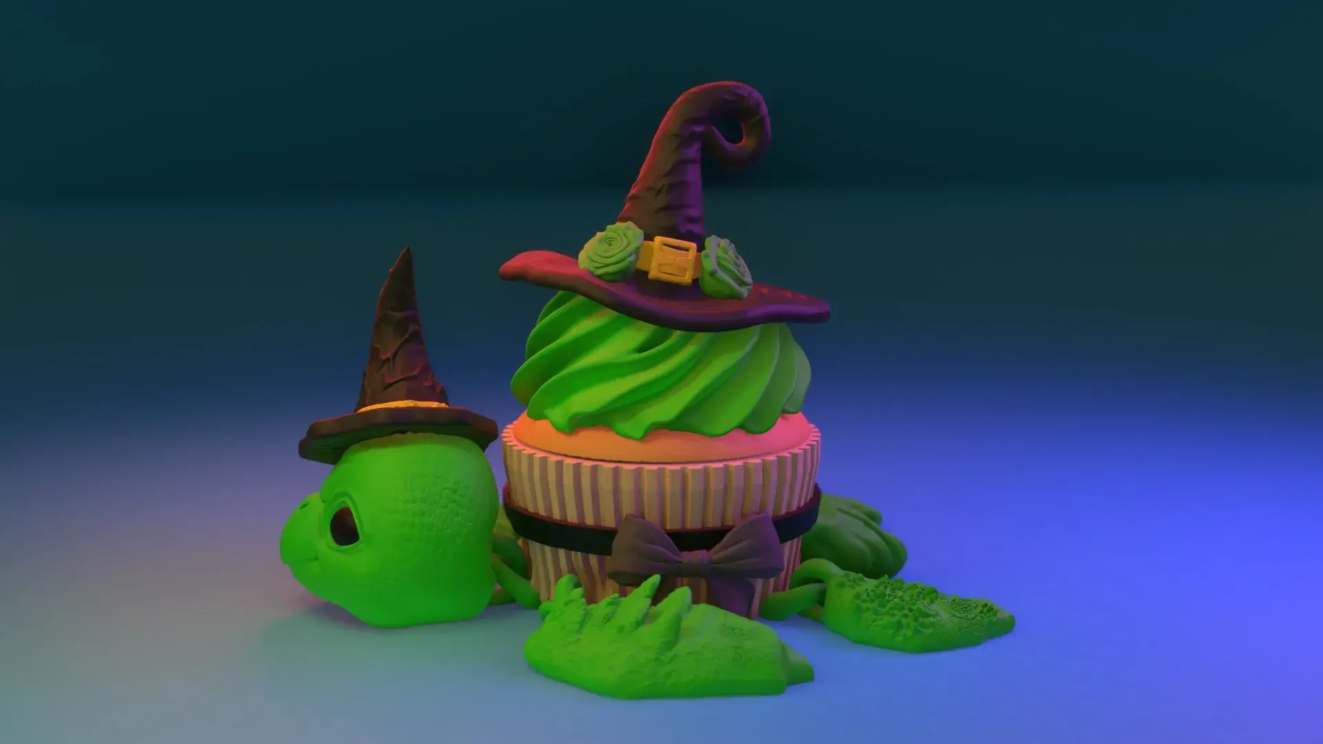 3D Printer Files | 3MF File | Articulated Witch Cupcake Turtle ...