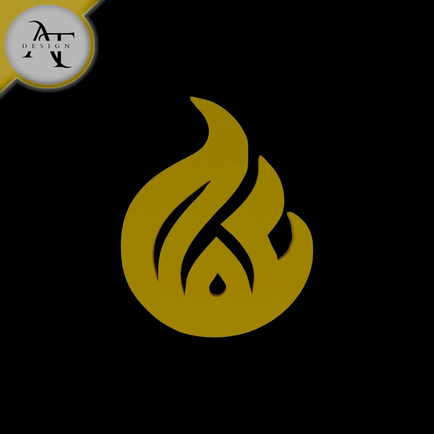 3D Printer Files | 3MF File | Simple Flame Symbol - 2D Art | Creality Cloud