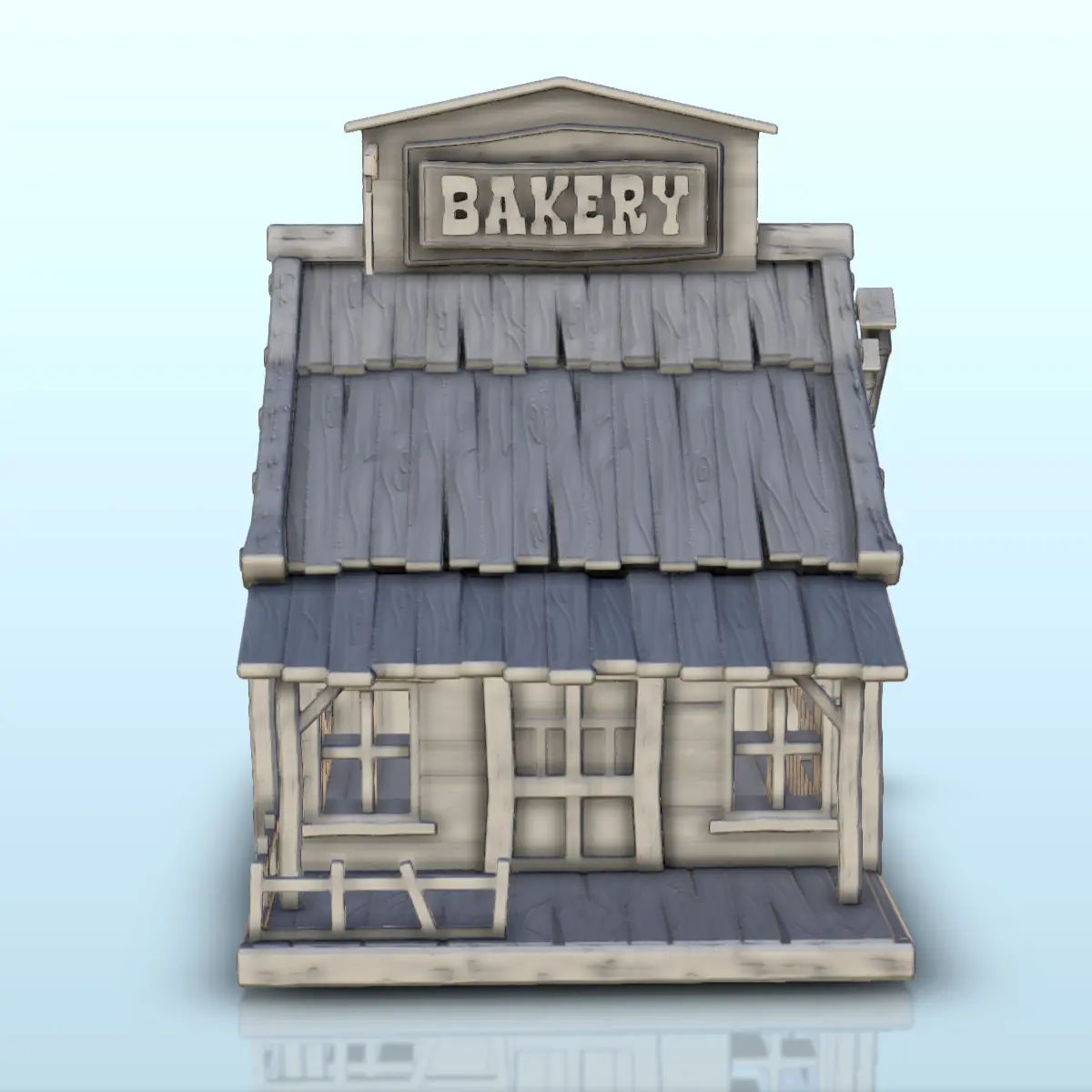 Western bakery with high-roof and metal-chimney (5) - wester | 3D ...