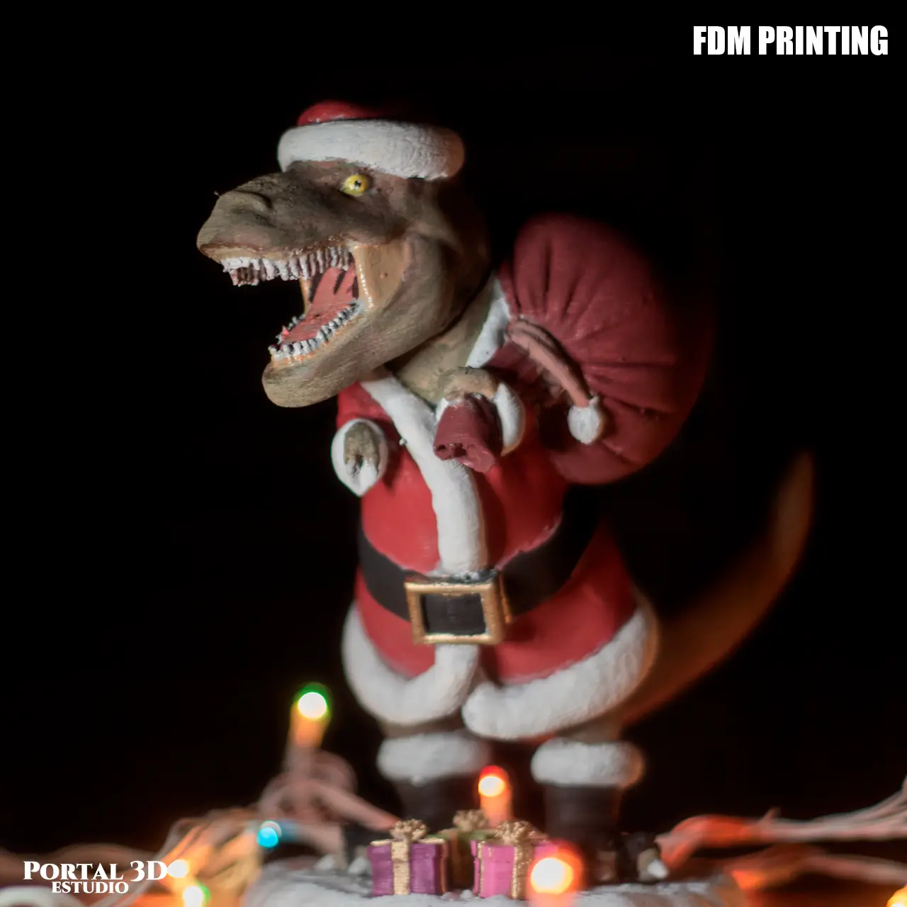 Characters & Creatures STL Download - Santa Claus T-REXby Portal_3D_Estudio