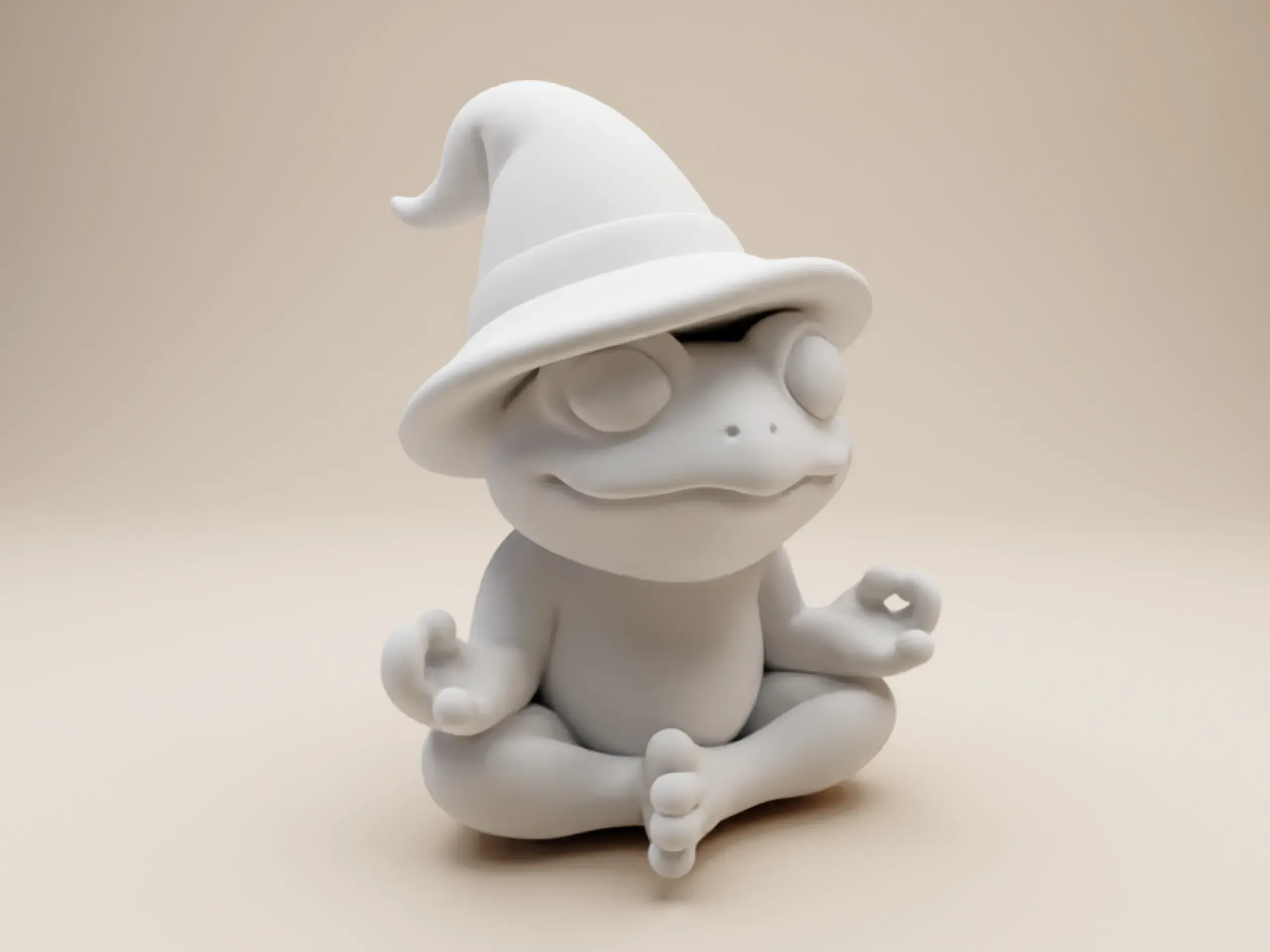 Home Decorations & Ornaments STL Download - Zen Frog with Wizard Hat – Stylized Meditation Pose ...