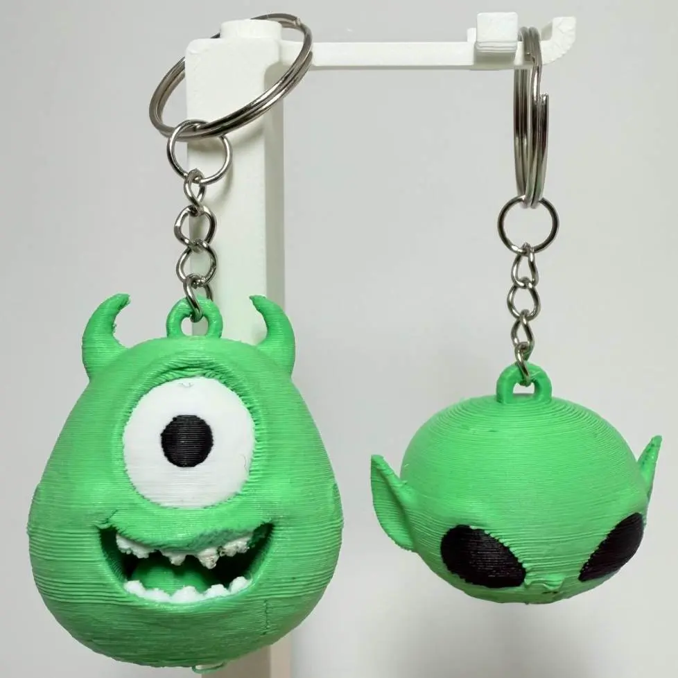 3D Printer Files | 3MF File | Mike Wazowski and Alien keychain ...