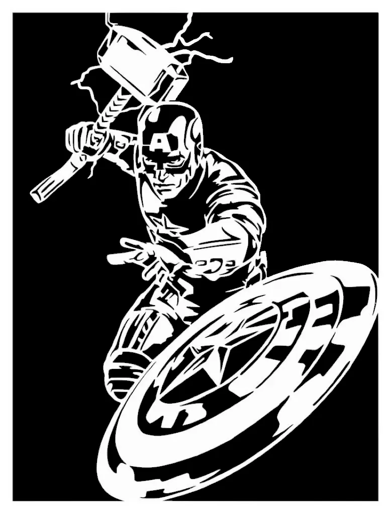 Free Digital Art STL Download - Captain America stencil 5by SMT_M 🦊