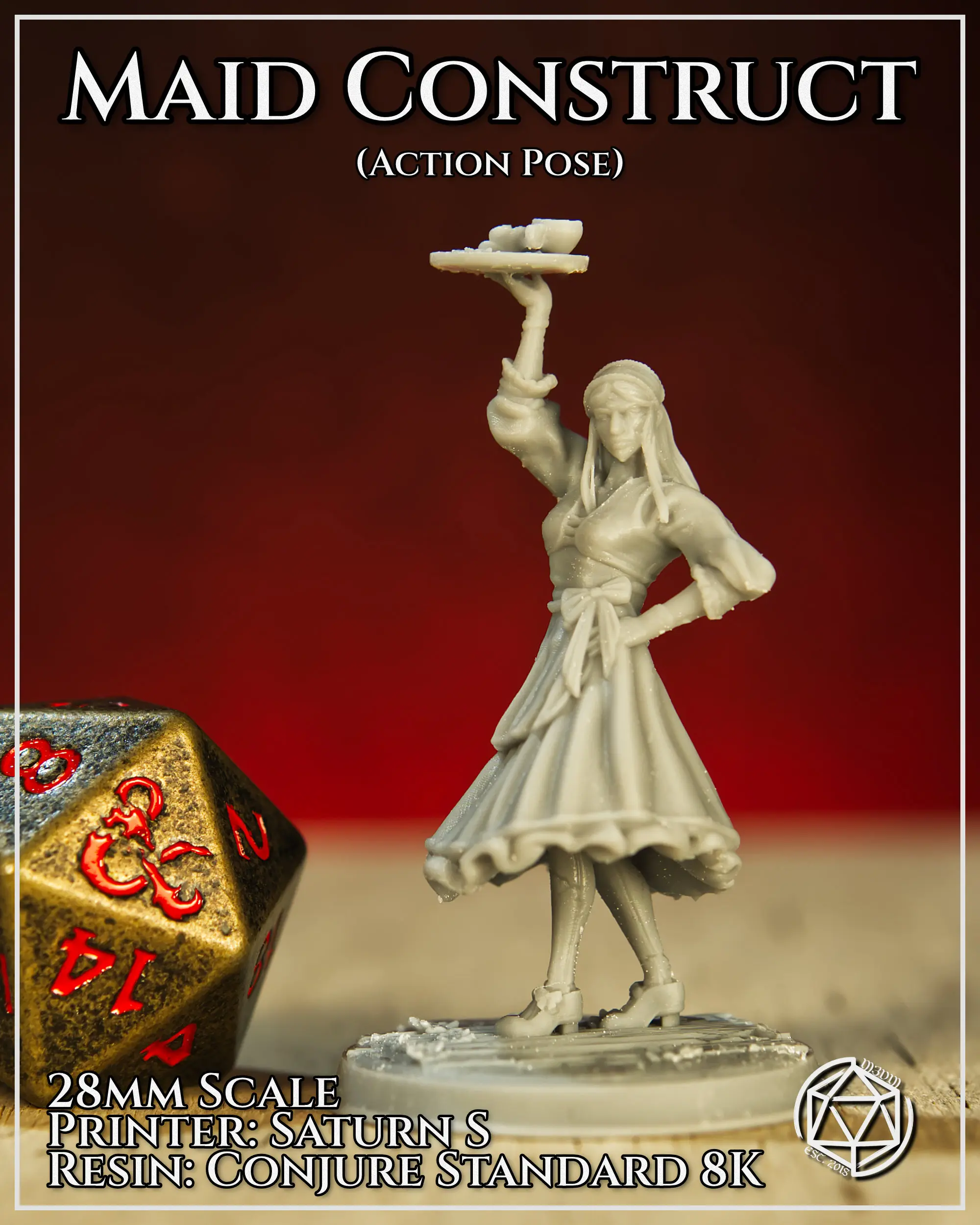 Characters & Creatures STL Download - Maid Construct (Action)by M3DM